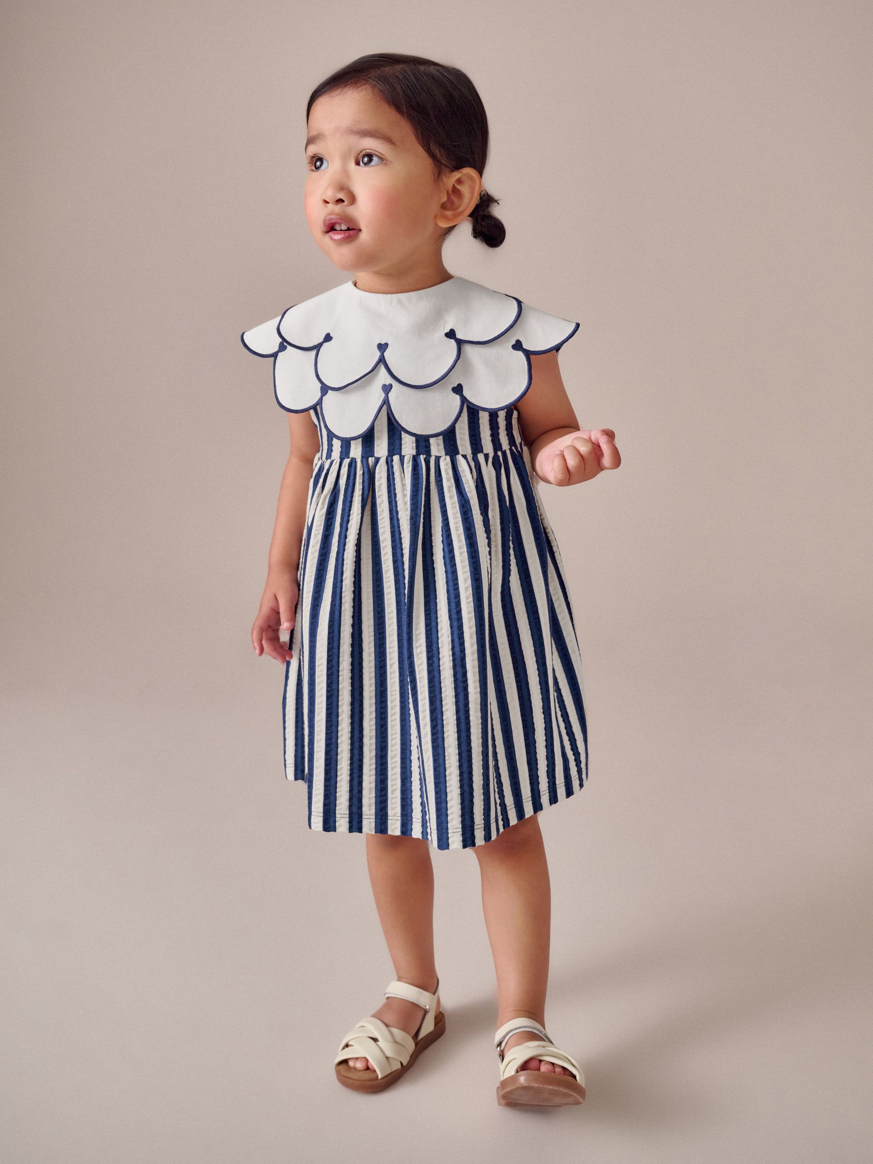 Buy Navy Sleeveless Collar Summer Dress (3mths-7yrs) from Next USA
