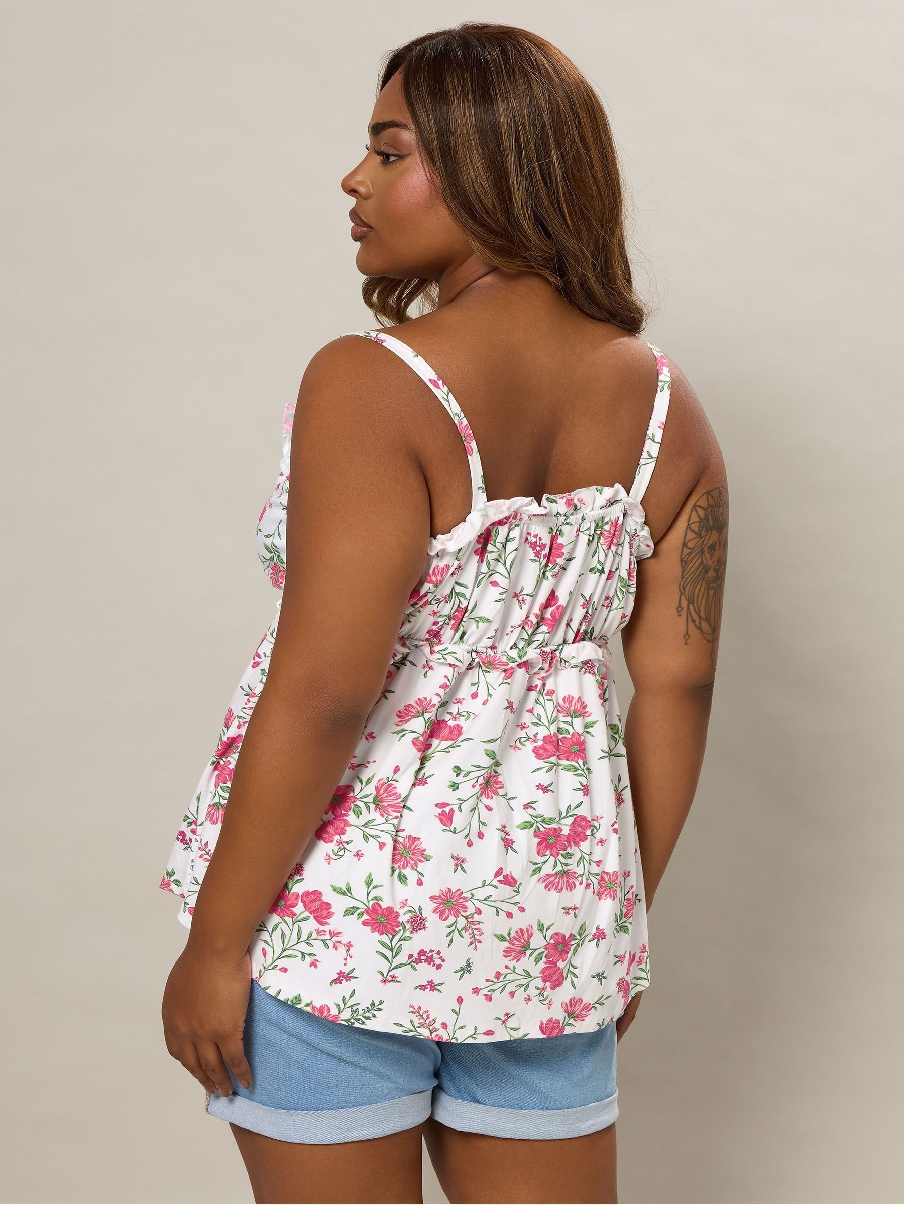 Buy Yours Curve Chalk White Boho Cami Vest Top from Next Cyprus