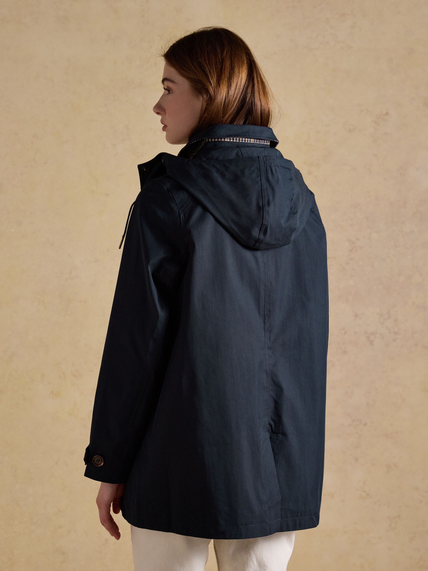 Buy Joules Rainmore Navy Button Through Waterproof Raincoat from the ...