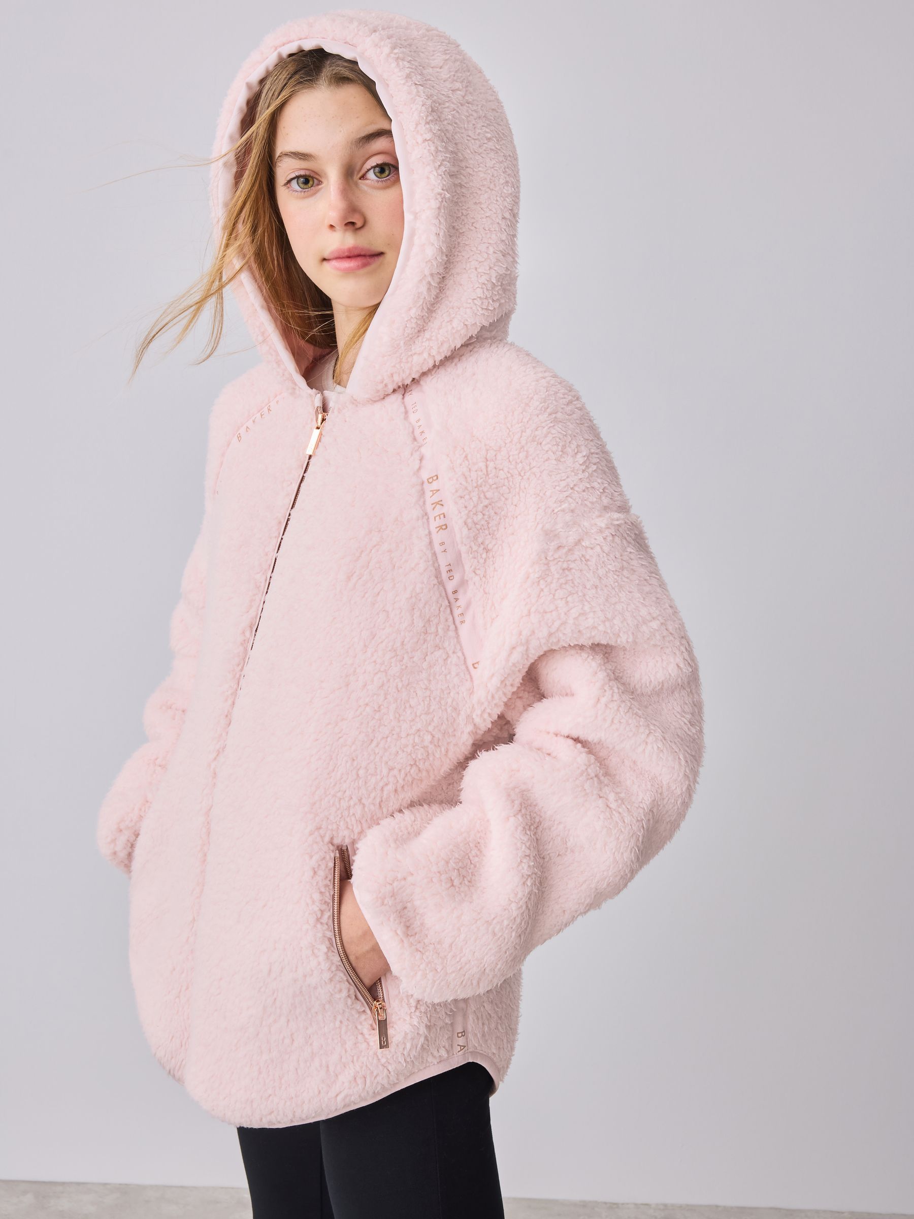 Buy Baker by Ted Baker Zip-Through Hooded Borg Fleece Jacket from Next ...