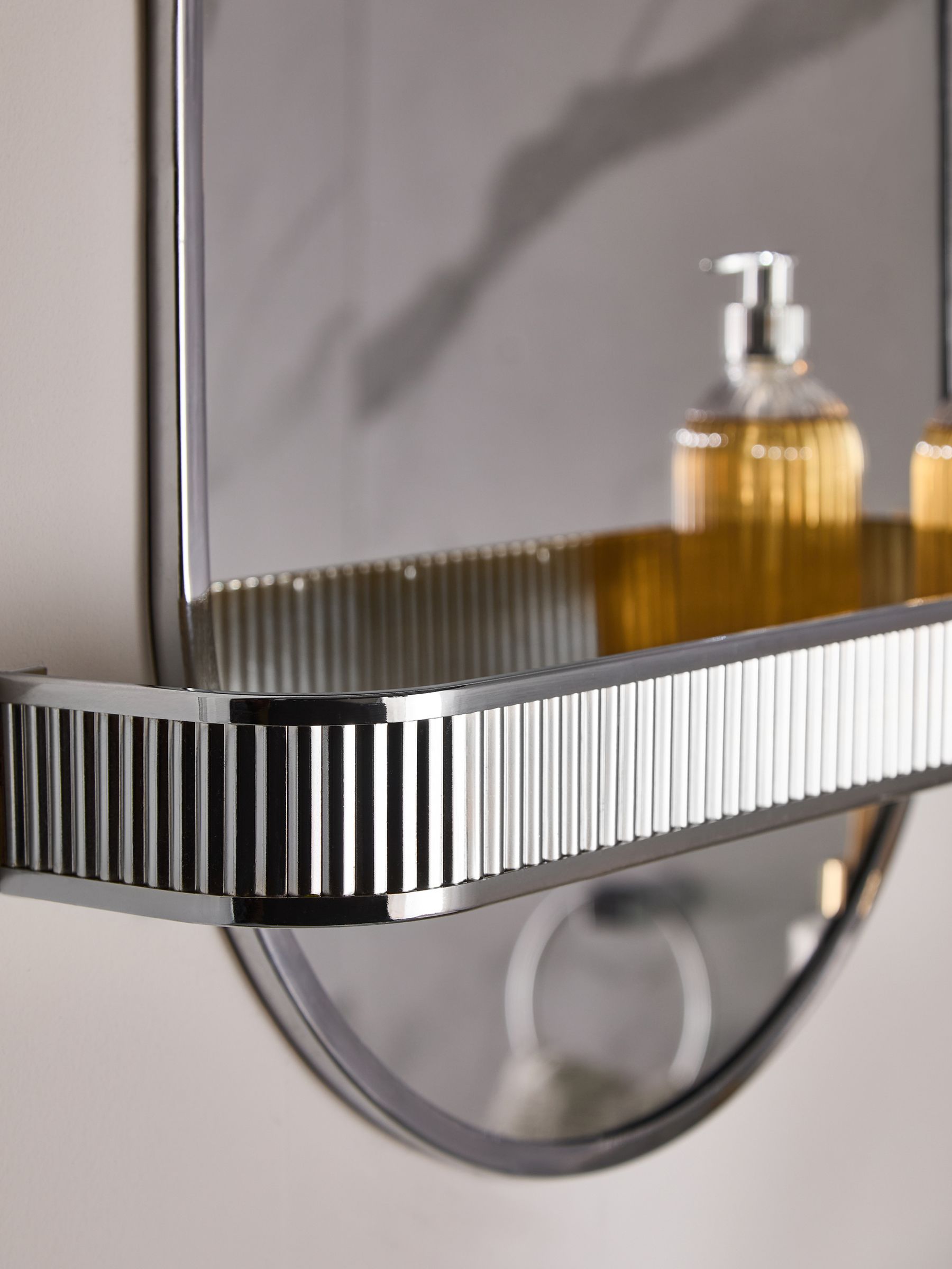 Buy Silver Rib Shelf Bathroom Wall Mirror from the Next UK online shop