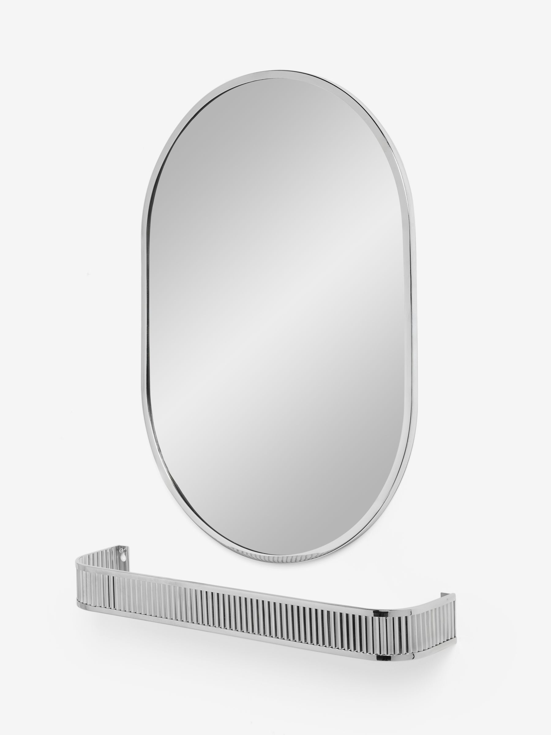 Buy Silver Rib Shelf Bathroom Wall Mirror from the Next UK online shop