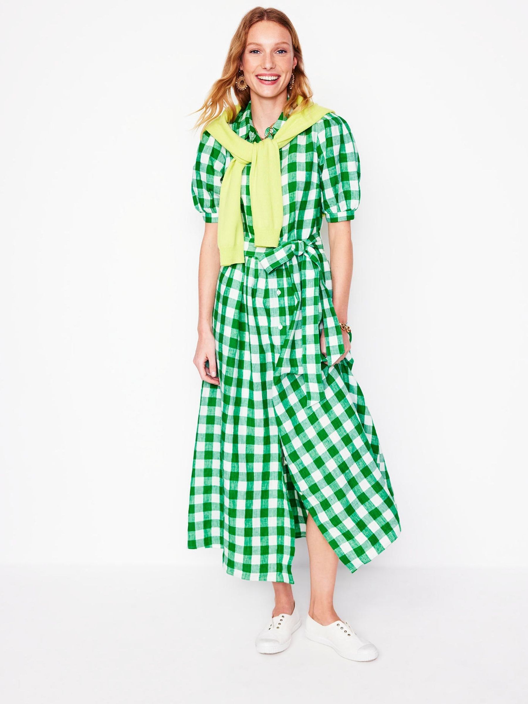 Buy Boden Green Alexa 100% Linen Maxi Shirt Dress from the Next UK ...