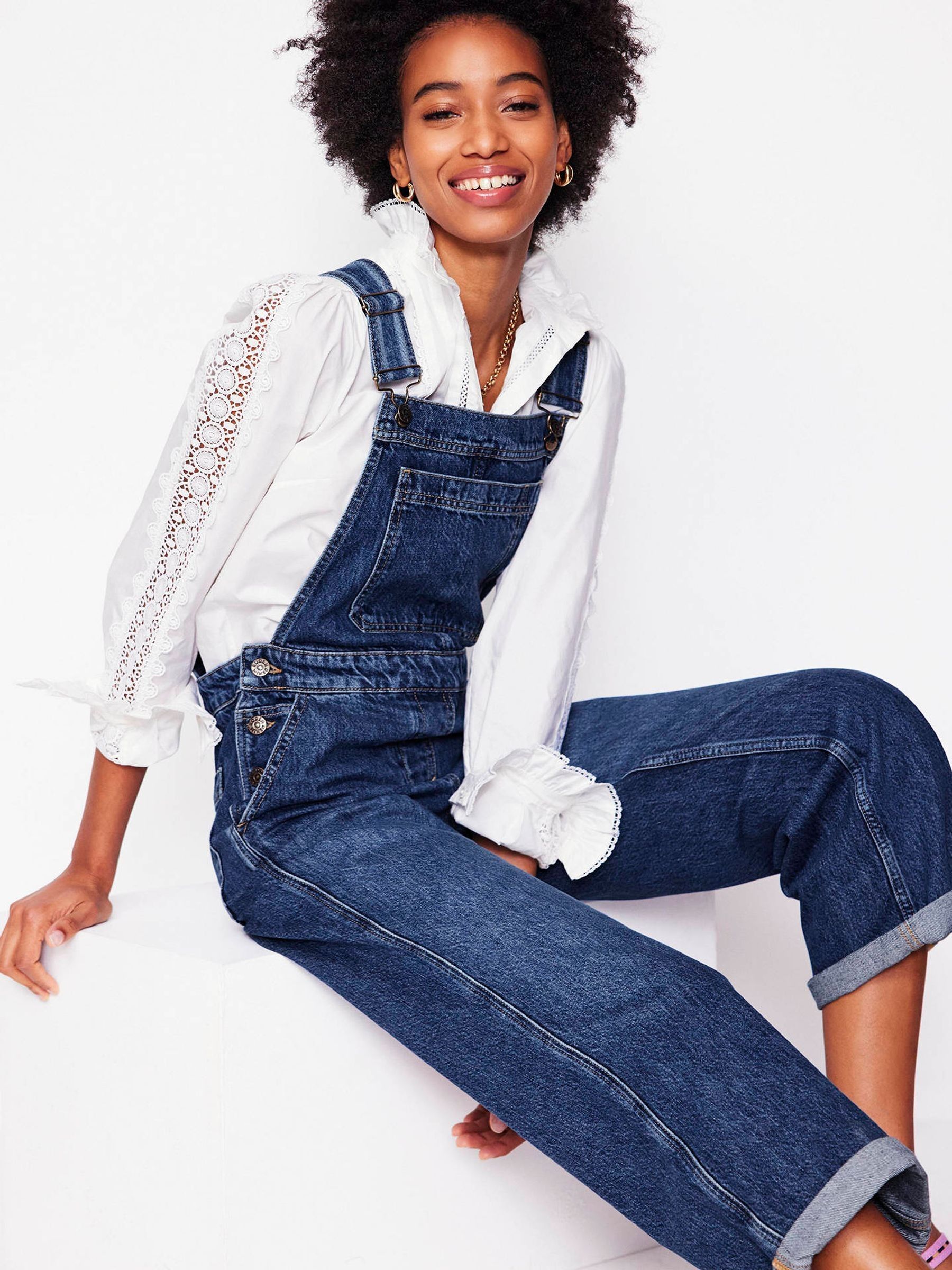 Buy Boden Blue Straight Leg Dungarees from the Next UK online shop
