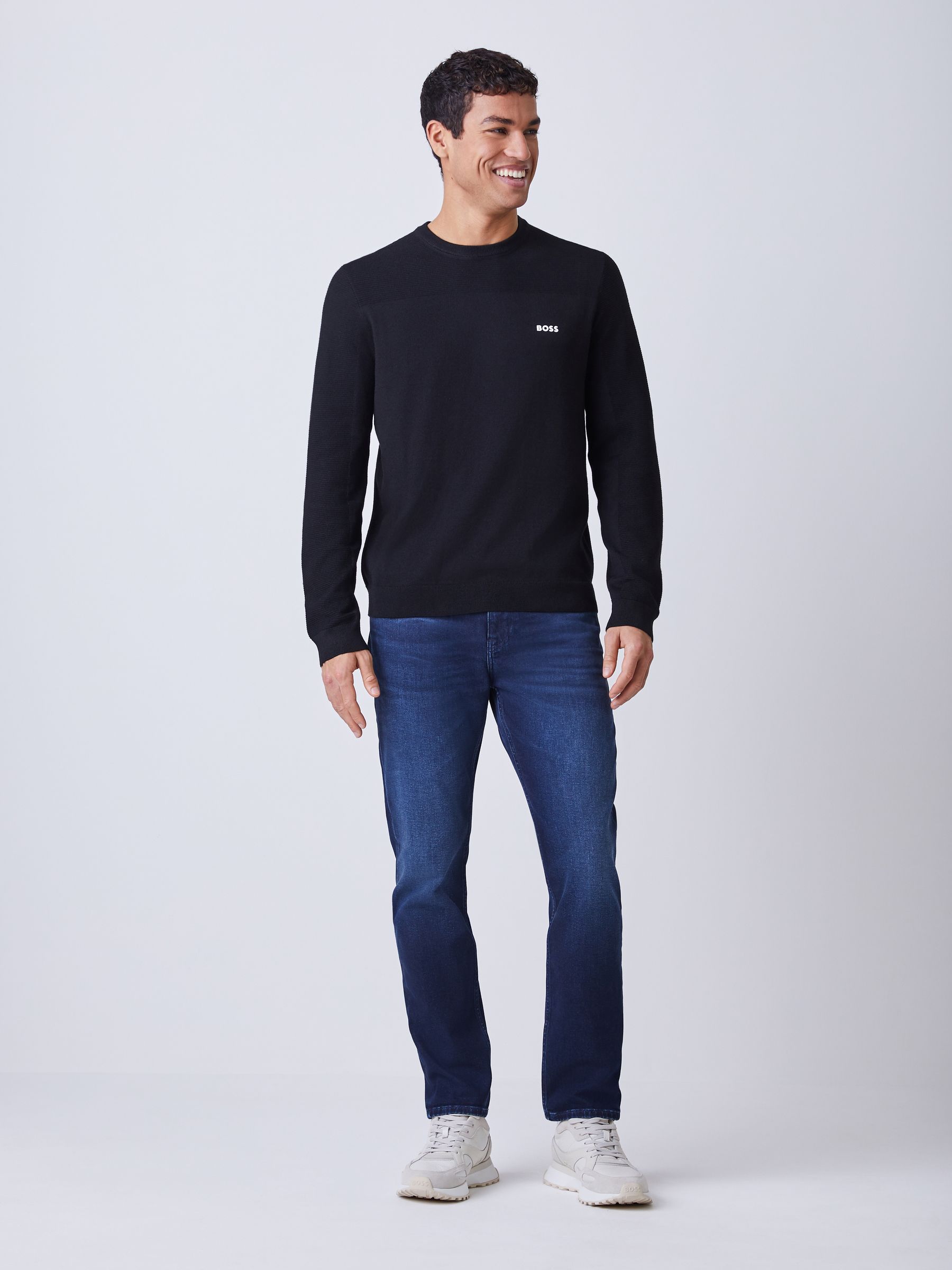 Buy BOSS Black Momentum Textured Detail Logo Jumper from Next Cyprus