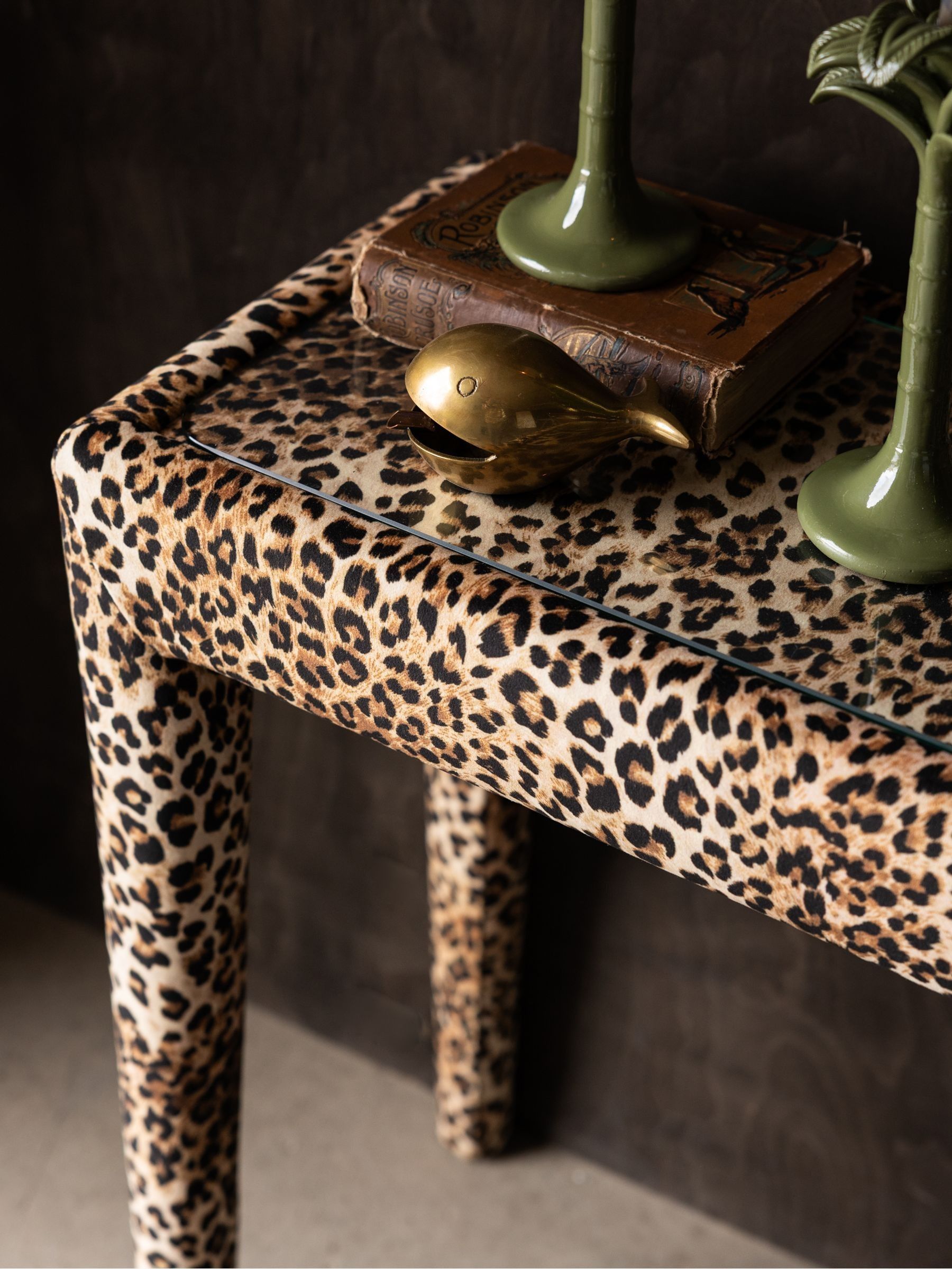 Buy Rockett St George Leopard Love Velvet Starlet Console Table from ...