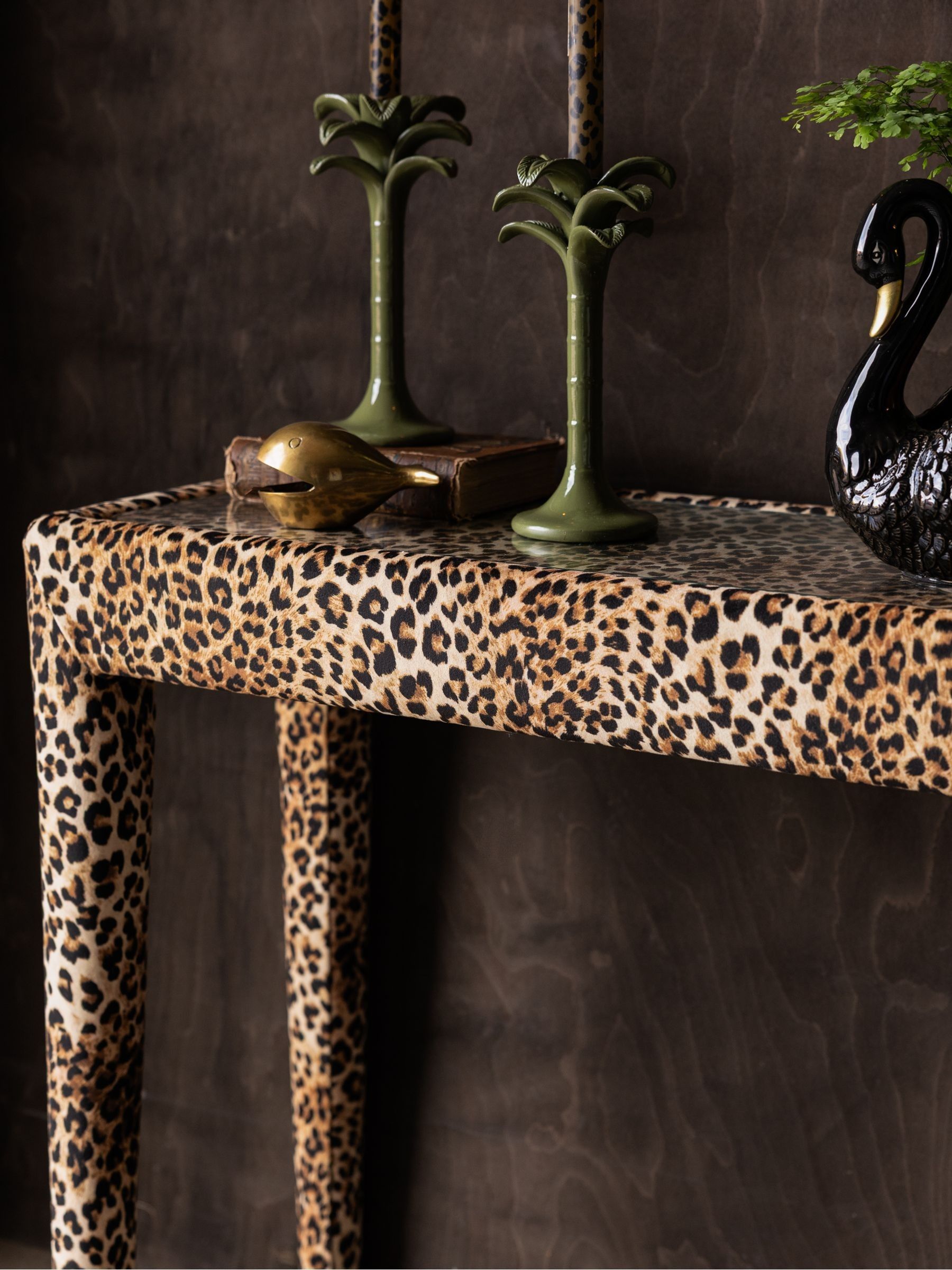 Buy Rockett St George Leopard Love Velvet Starlet Console Table from ...