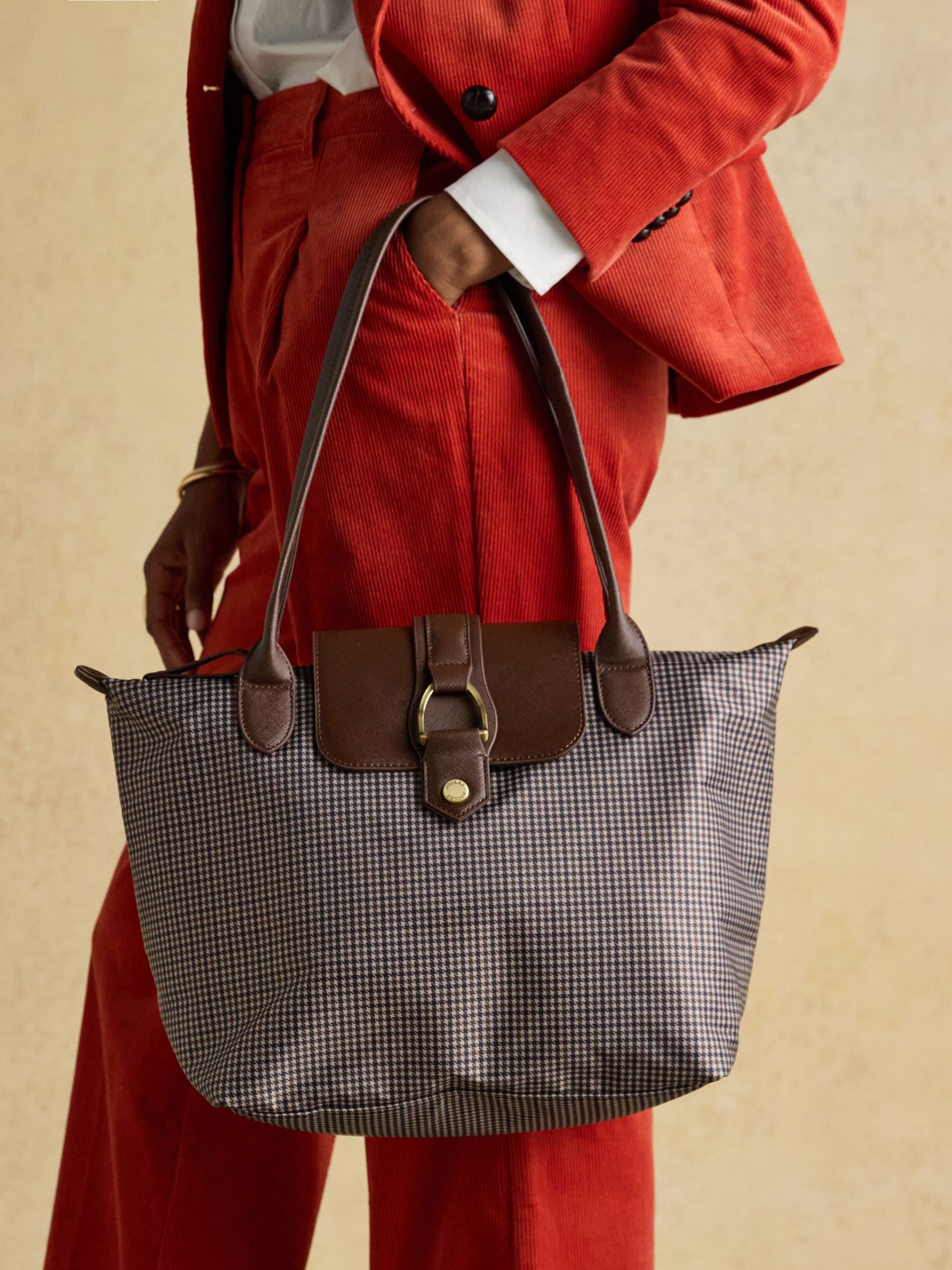 Buy Joules Edie Brown Check Shopper bag from Next Ireland