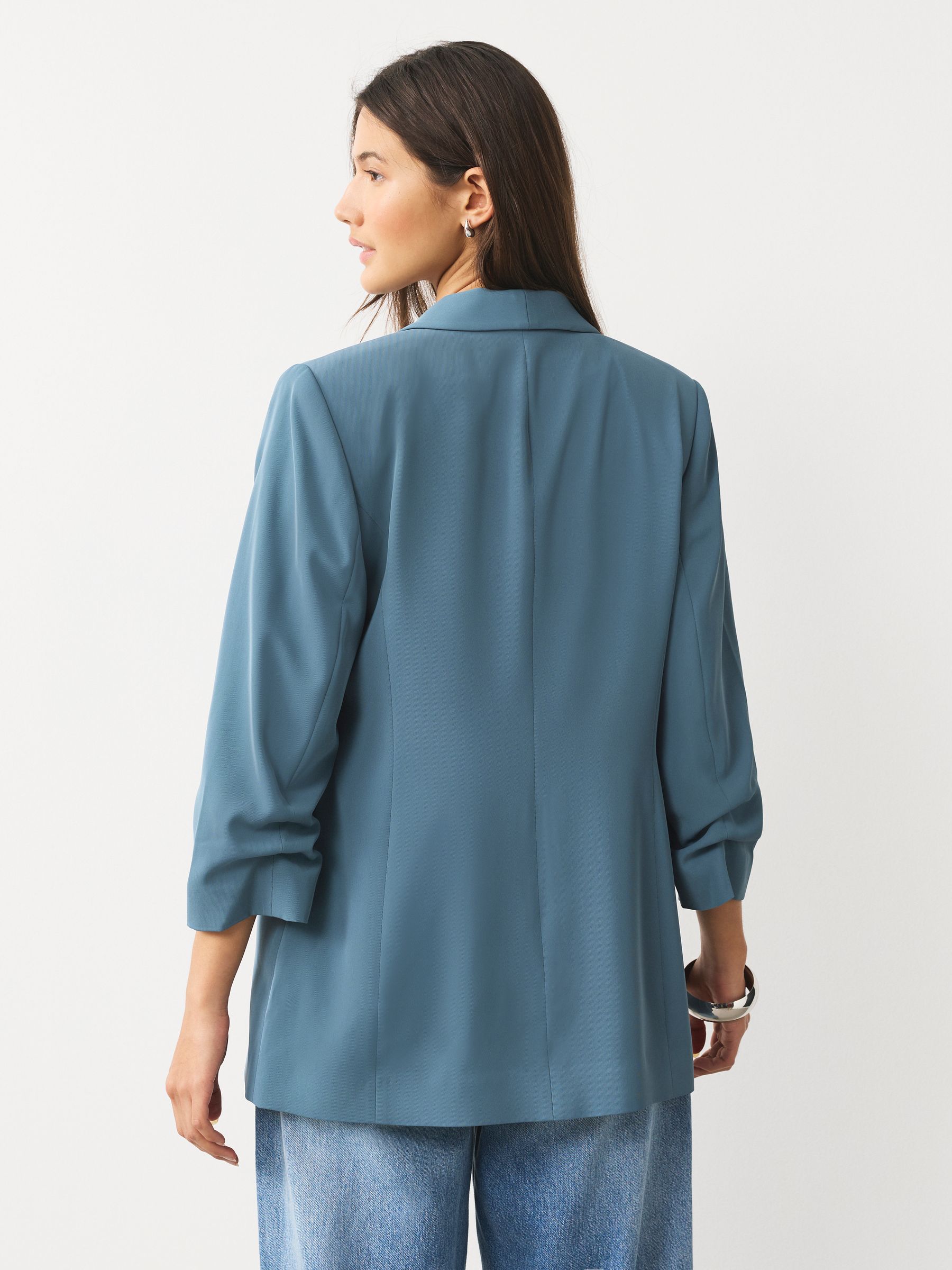 Buy Blue Relaxed Ruched Sleeve Blazer from Next Ireland