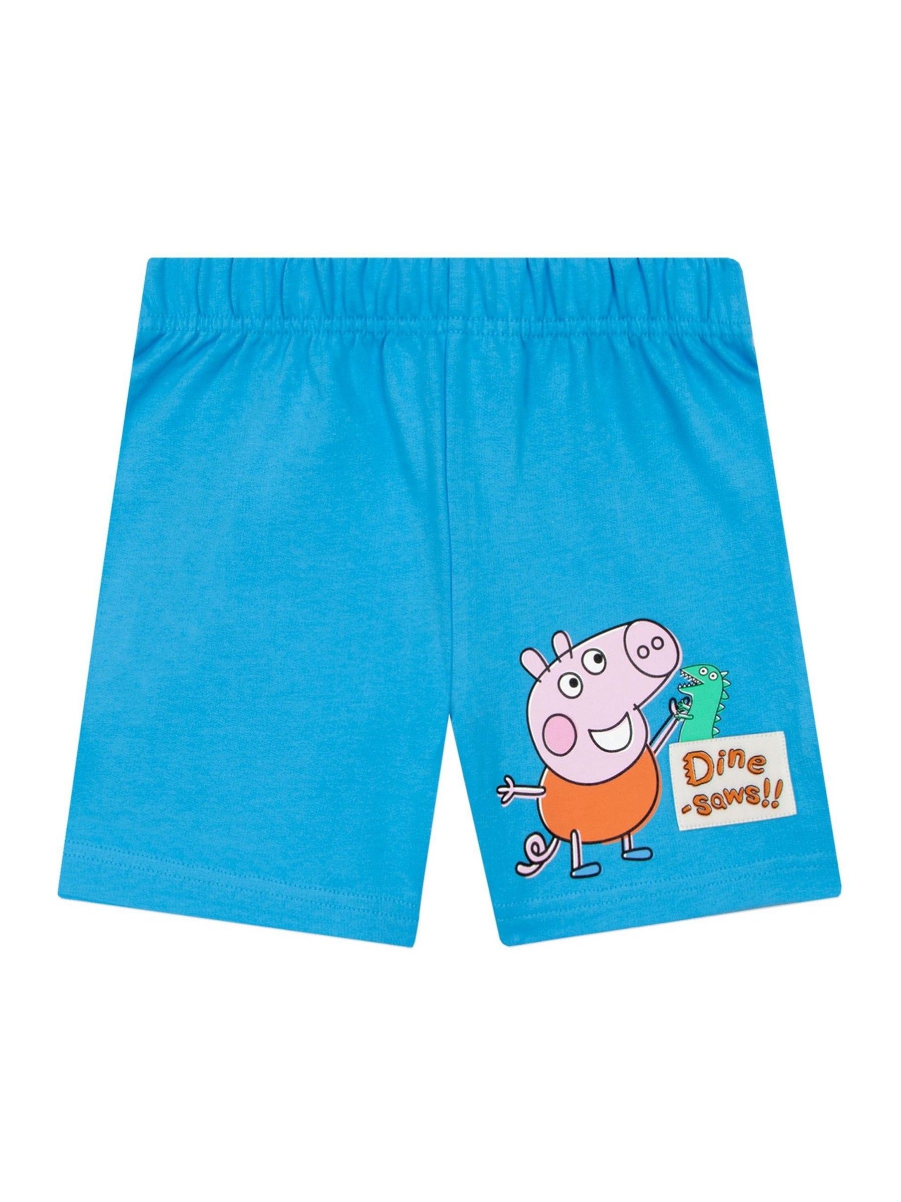 Buy Character Blue Peppa Pig George Pig And Dinosaur T-Shirt And Shorts ...