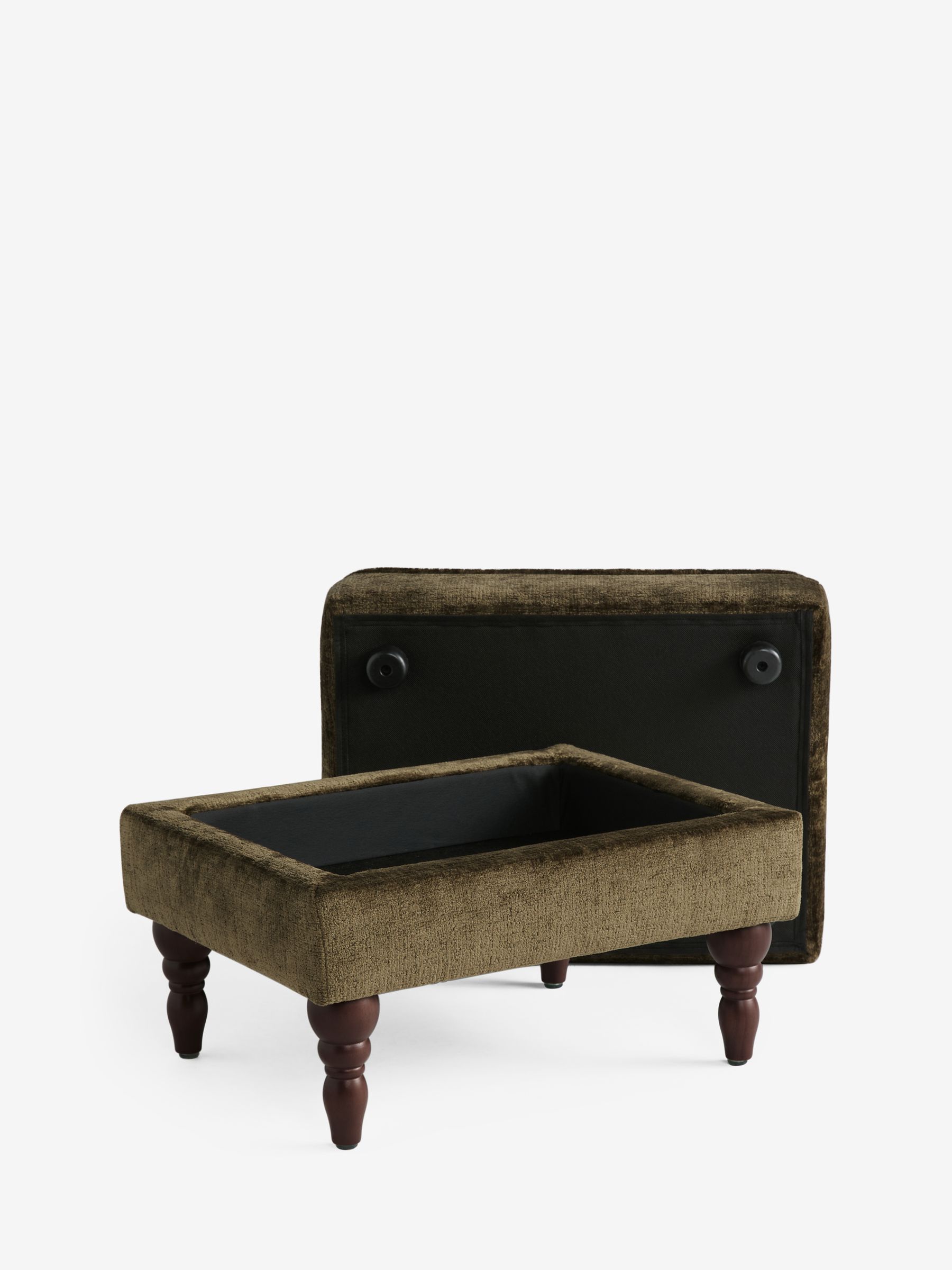 Buy Plush Chenille Moss Green Sherlock Storage Footstool from the Next ...