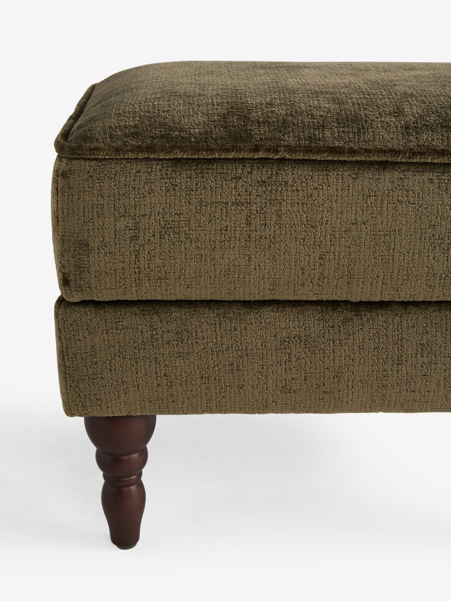 Buy Plush Chenille Moss Green Sherlock Storage Footstool from the Next ...