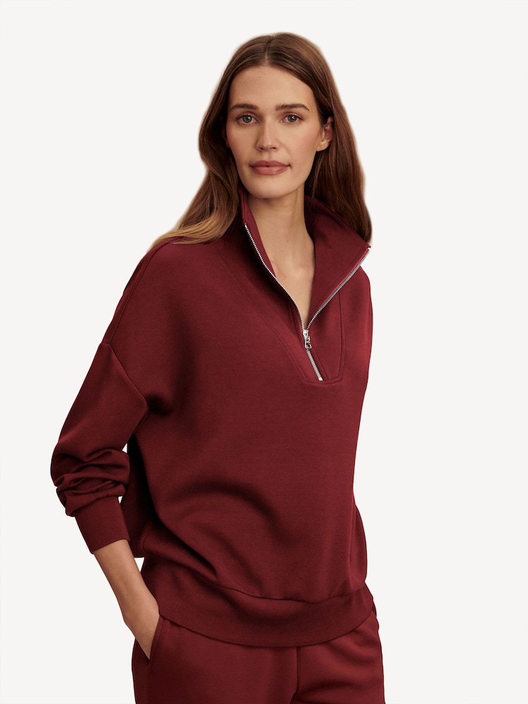 Varley Red Half Zip Hawley Sweatshirt | Seasons