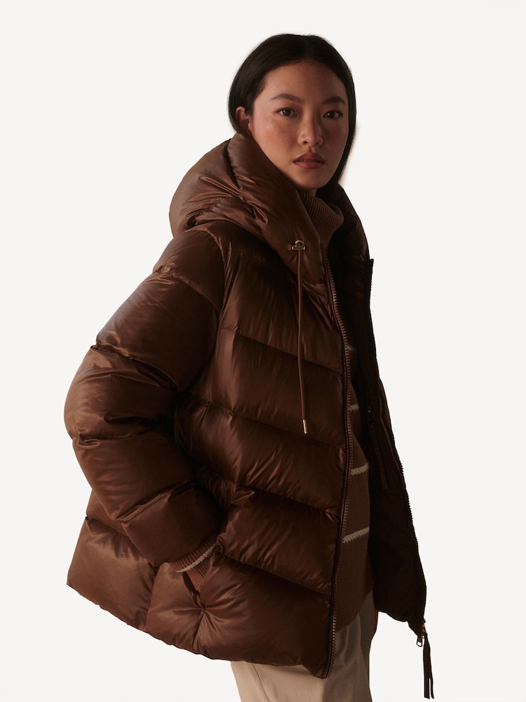 Varley Brown Madelina Lightweight Down Jacket | Seasons