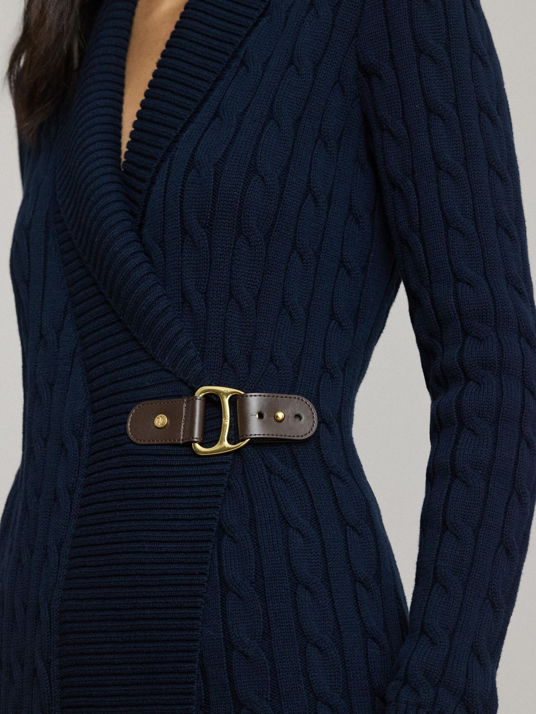 Buy Lauren Ralph Lauren Navy Donato Buckled Cotton Sweater from the ...