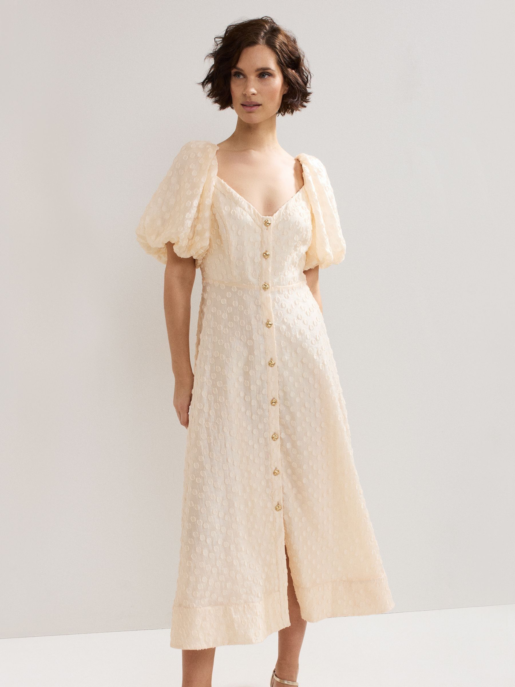 Buy Phase Eight Cream Bonnie Midi Dress from the Next UK online shop