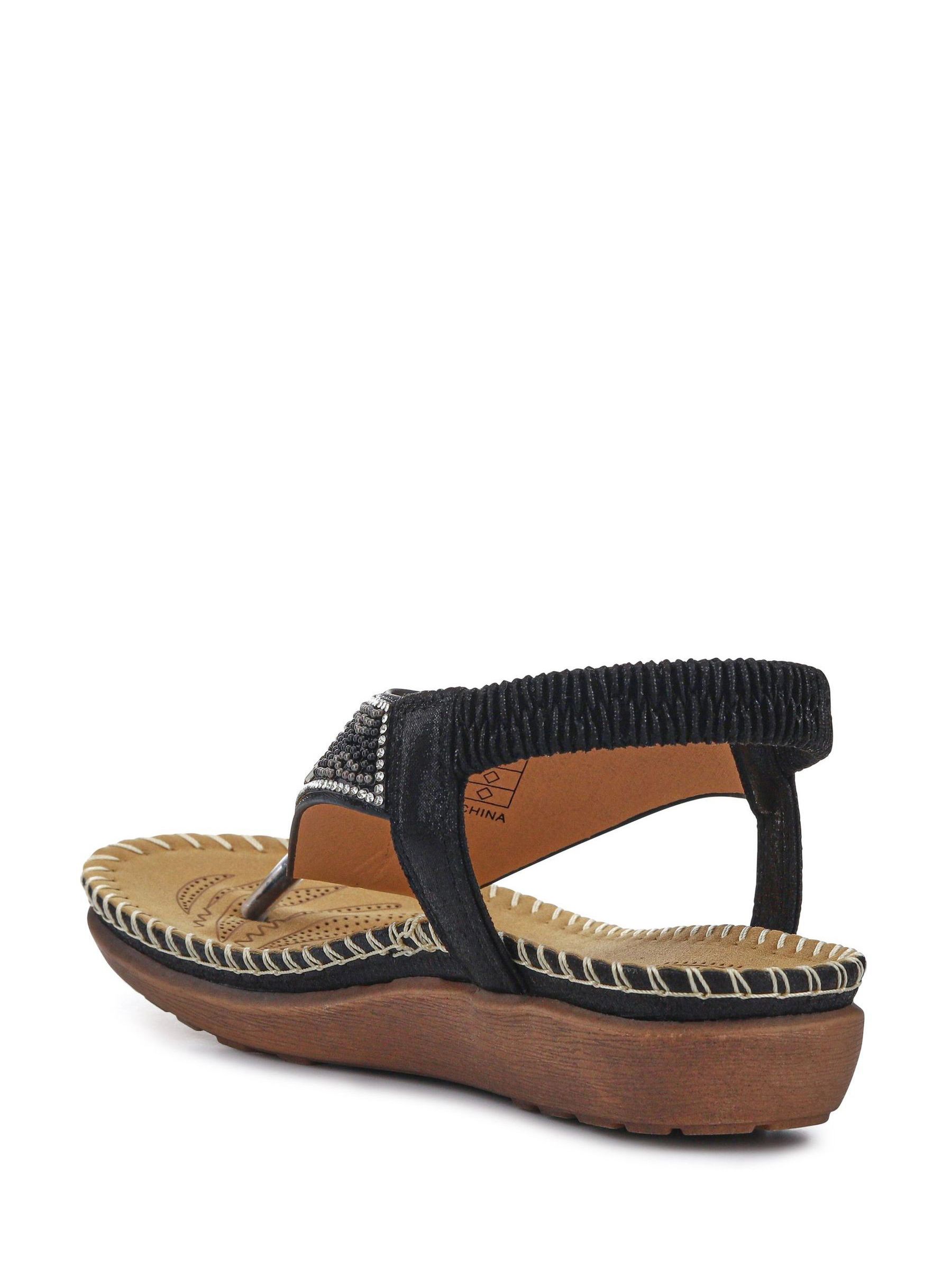 Buy Pavers Black Elasticated Toe-Post Sandals from the Next UK online shop