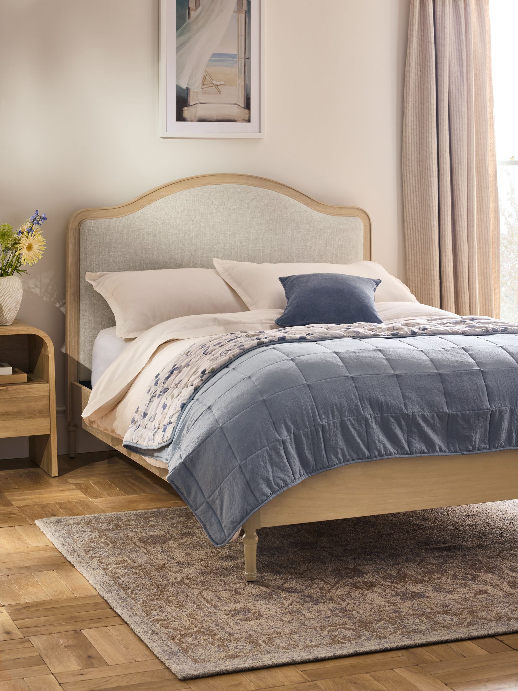 Buy Tweedy Plain Light Natural Lily Wooden Bed Frame from the Next UK ...