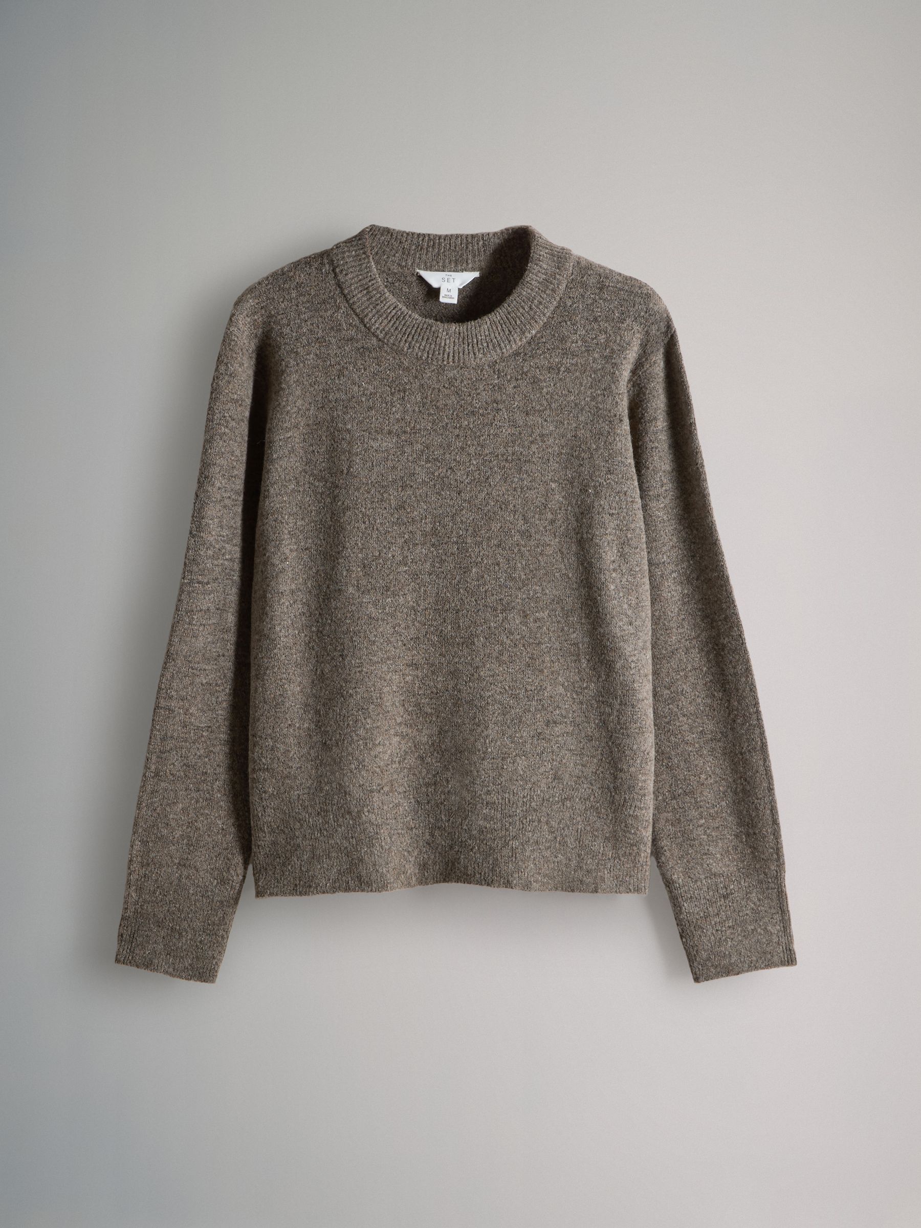 Buy The Set 3 Pack Crew Neck Knitted Jumpers with Wool Brown/Dark Pink ...