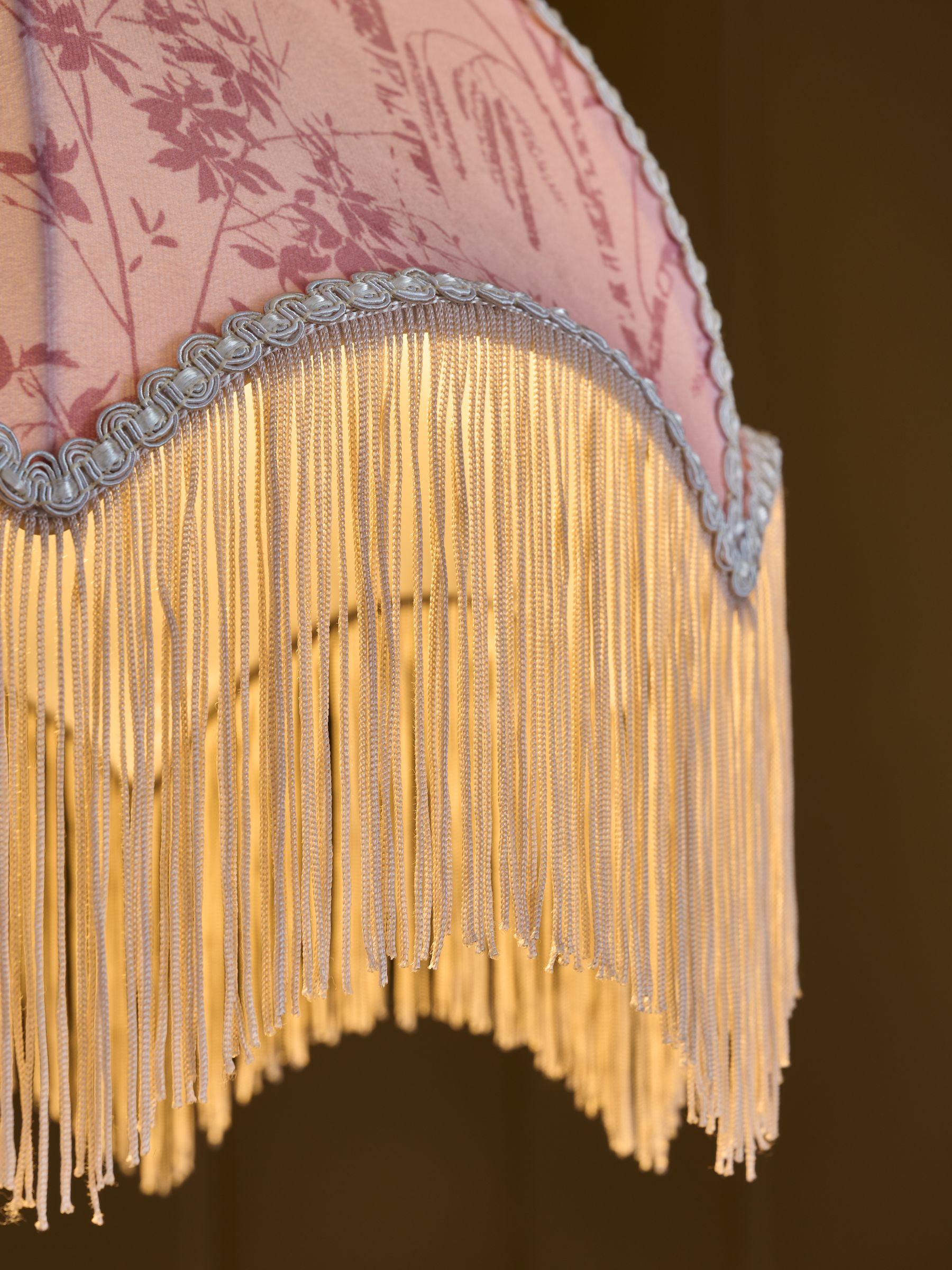 Buy Pale Pink Arabella Fringed Easy Fit Pendant Light Shade from the ...