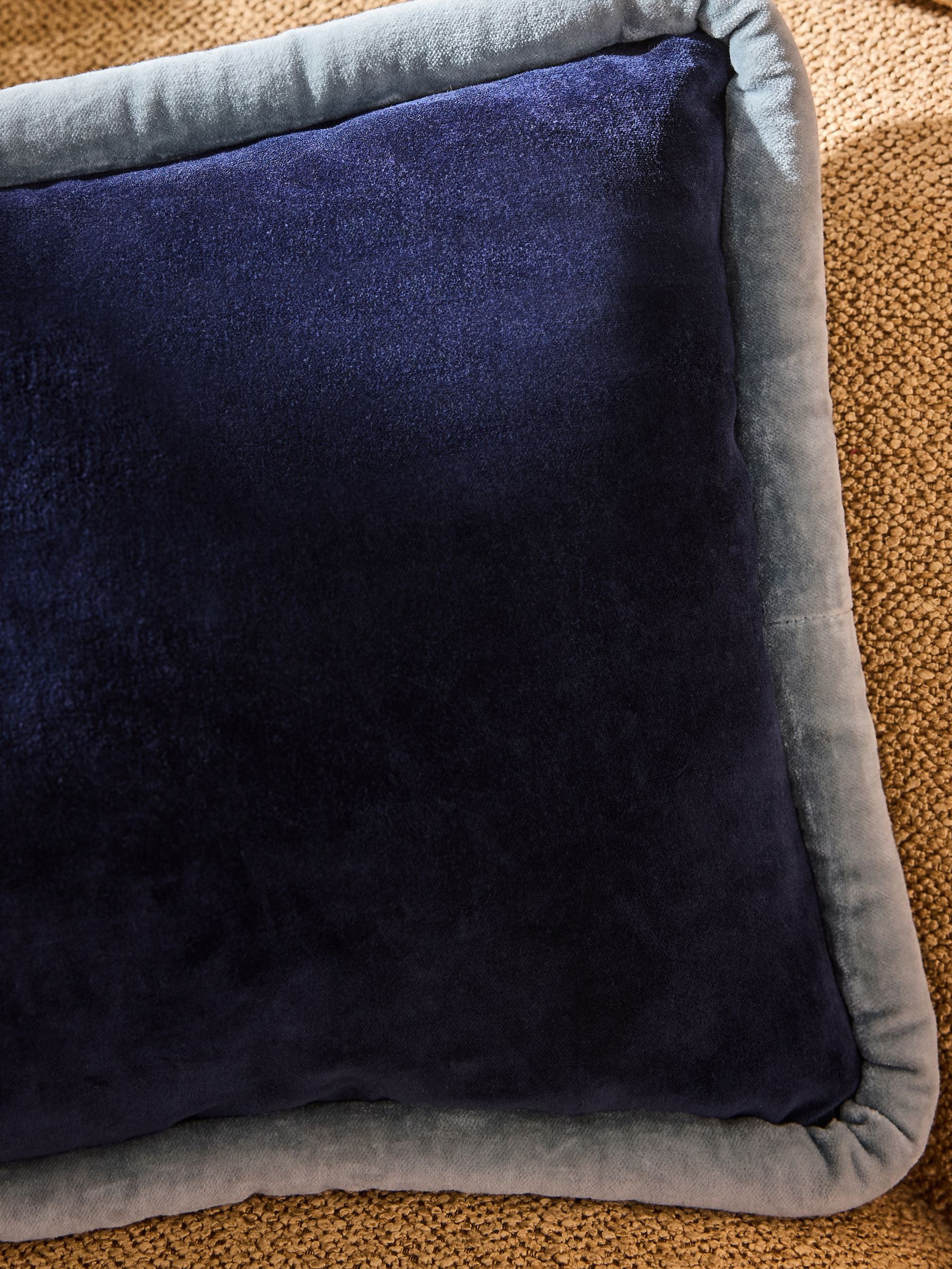 Buy MADE.COM Chocolate/Navy Huxley Cotton Velvet Jumbo Pipe Cushion ...