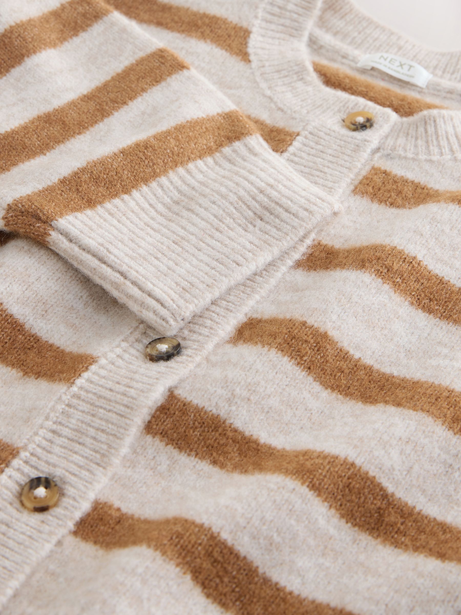 Buy Neutral Stripe Button Up Cardigan (3-16yrs) from Next Australia