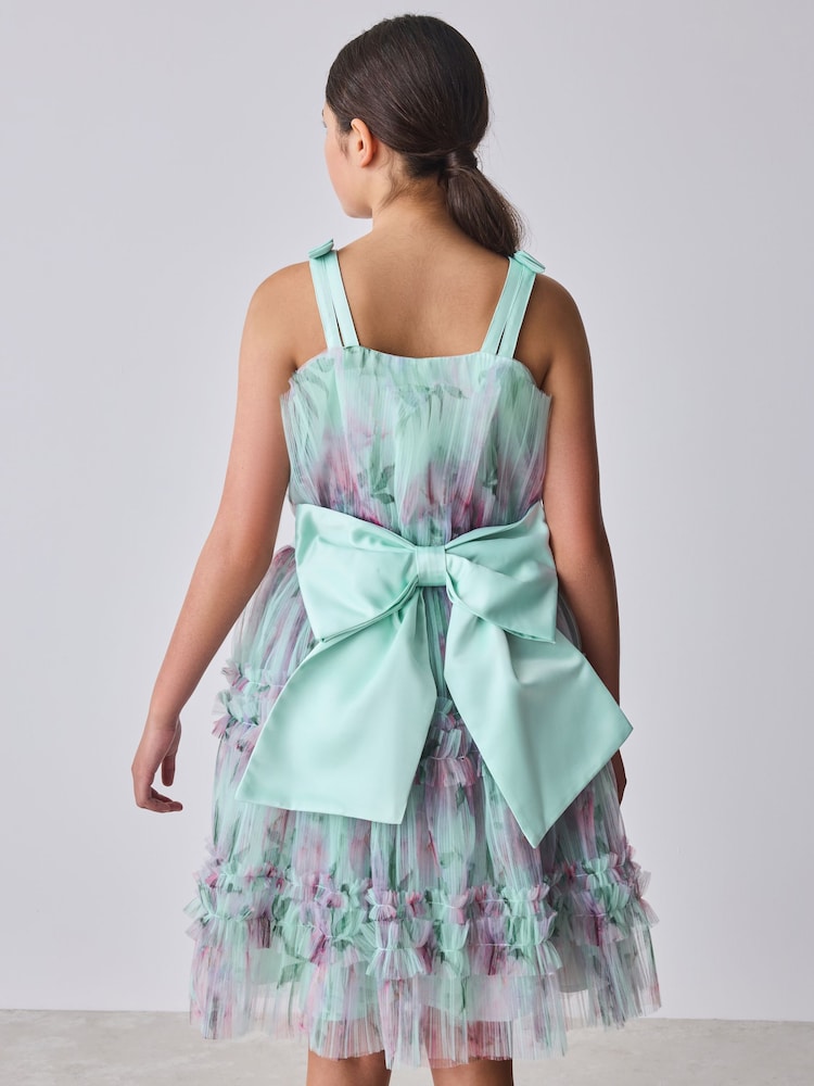 Buy Baker by Ted Baker Green Crinke Mesh Tiered Bow Back Dress from Next Germany