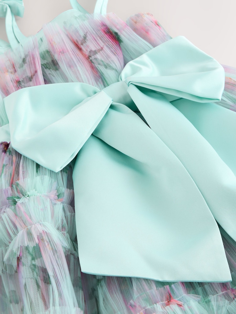 Buy Baker by Ted Baker Green Crinke Mesh Tiered Bow Back Dress from Next Germany