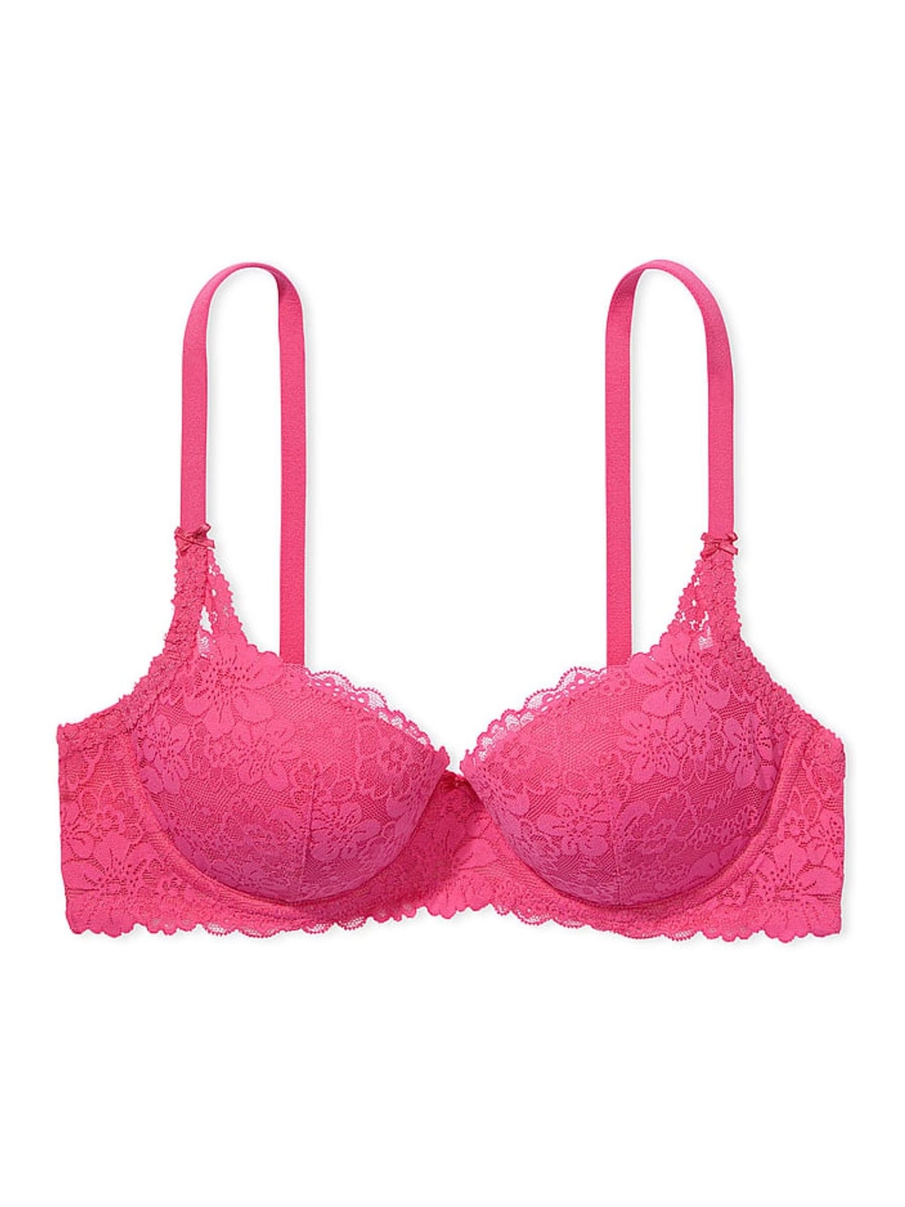 Buy Victoria's Secret PINK Pink Rose Lace Push Up Balcony Bra from the ...