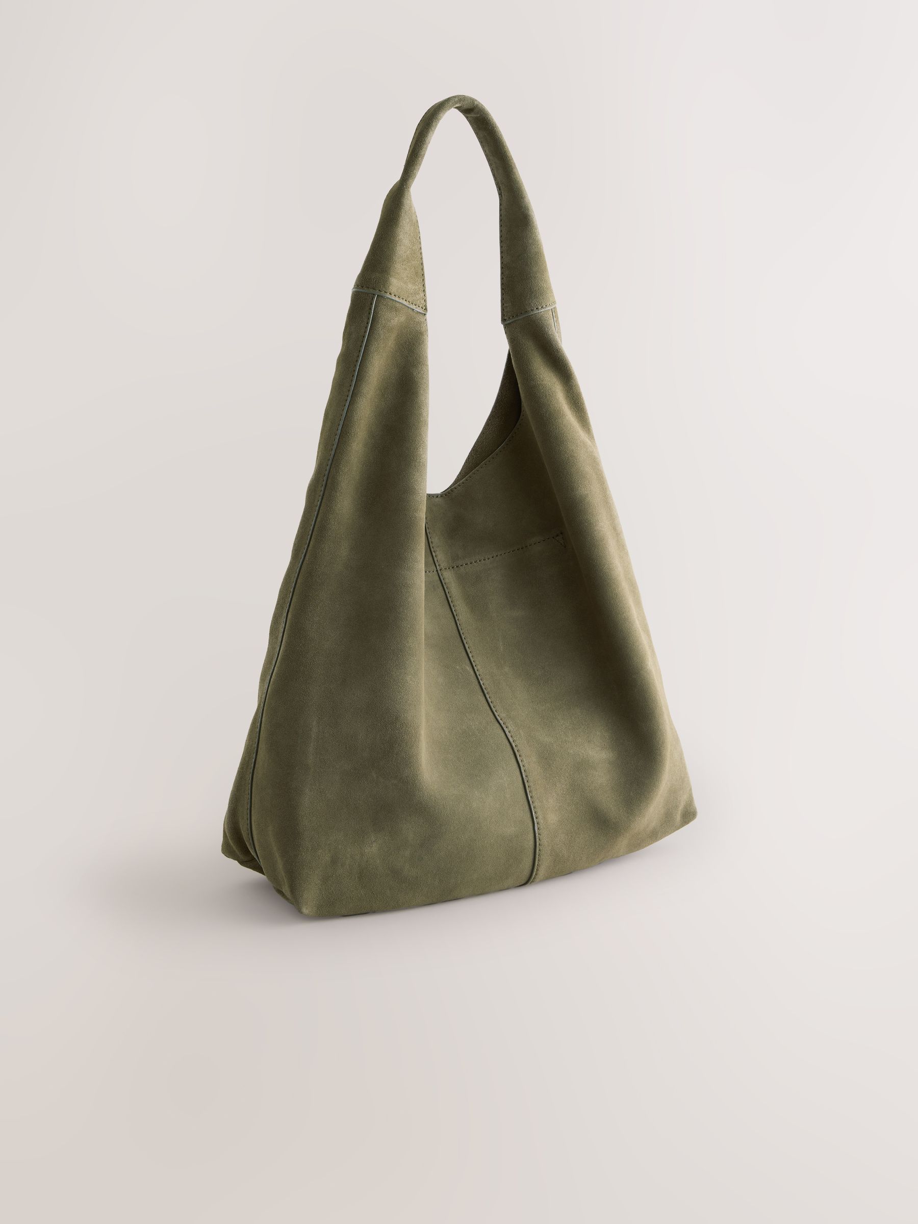 Buy Green Suede Leather Slouchy Shoulder Bag from Next USA