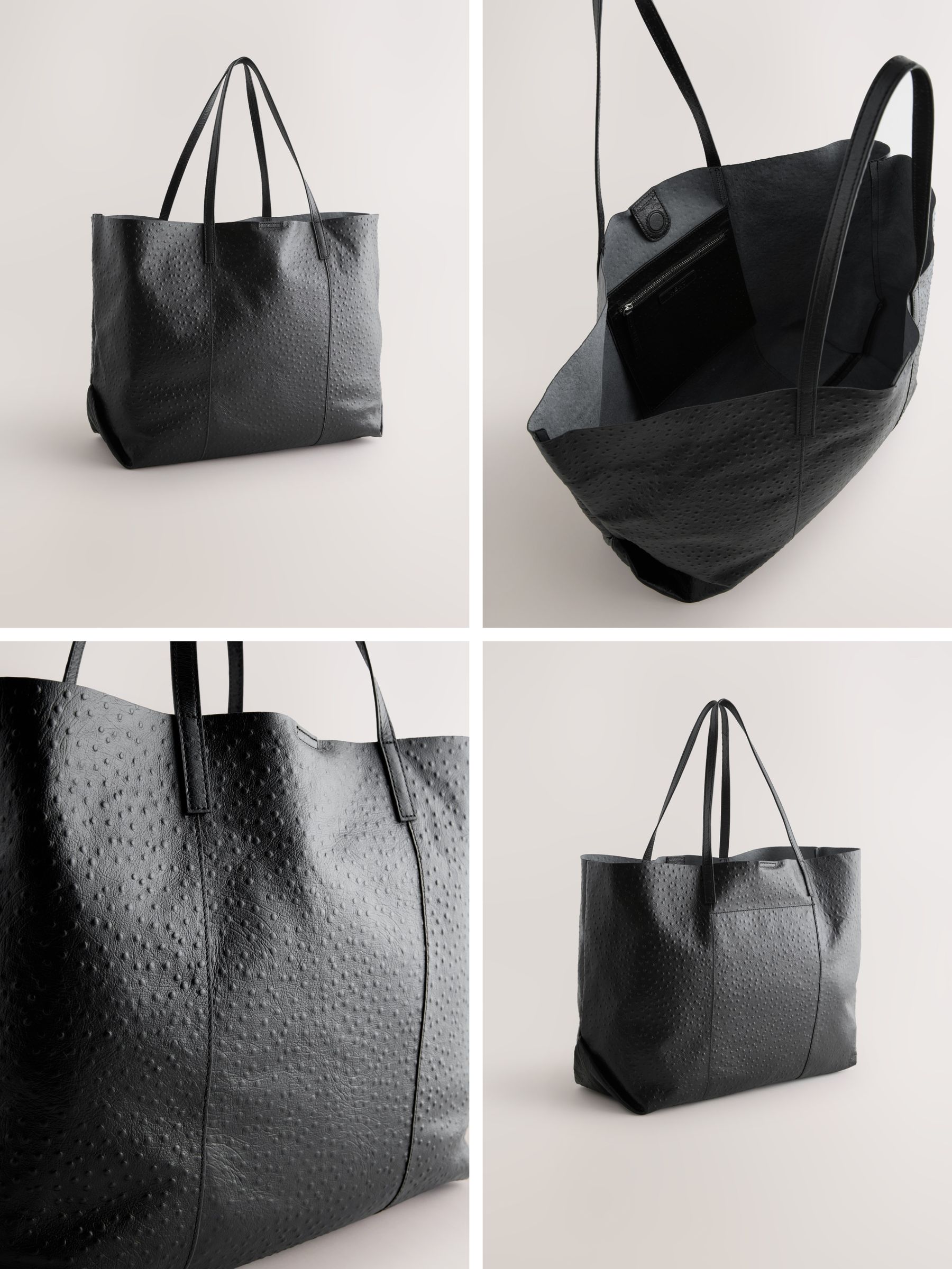 Buy Black N. Premium Large Leather Shopper Bag from Next USA