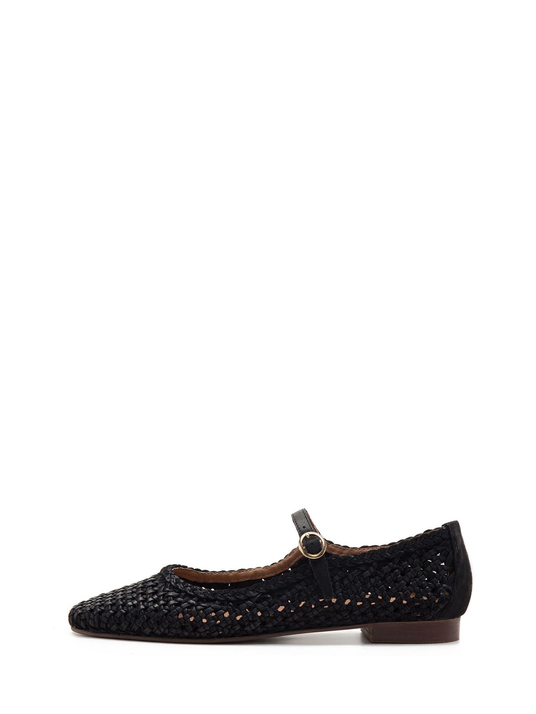 Buy Off The Hook Black Regent Ballerina Leather Ballet Pumps from the ...