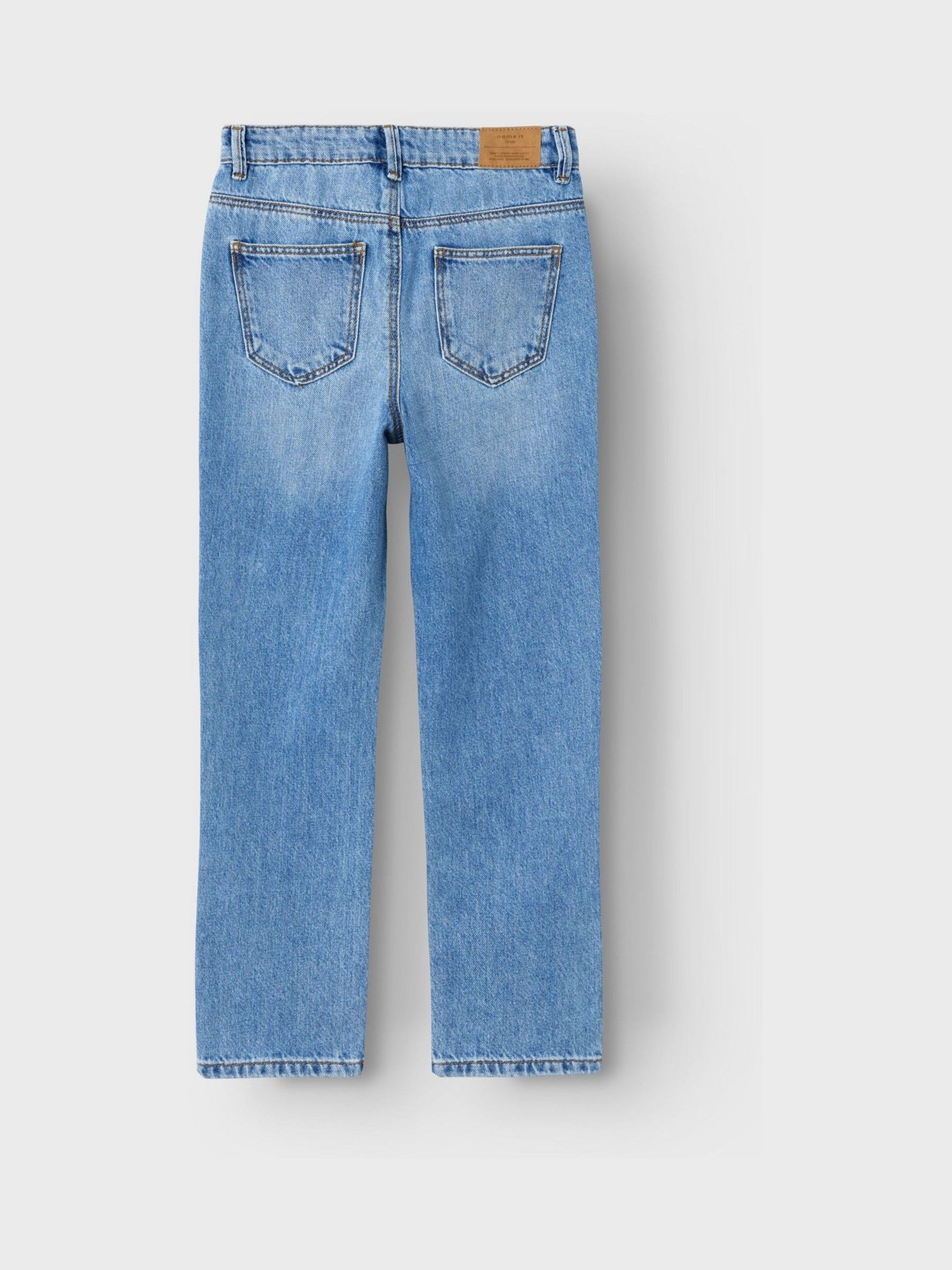 Buy Name It Blue High Waist Straight Leg Jeans from the Next UK online shop