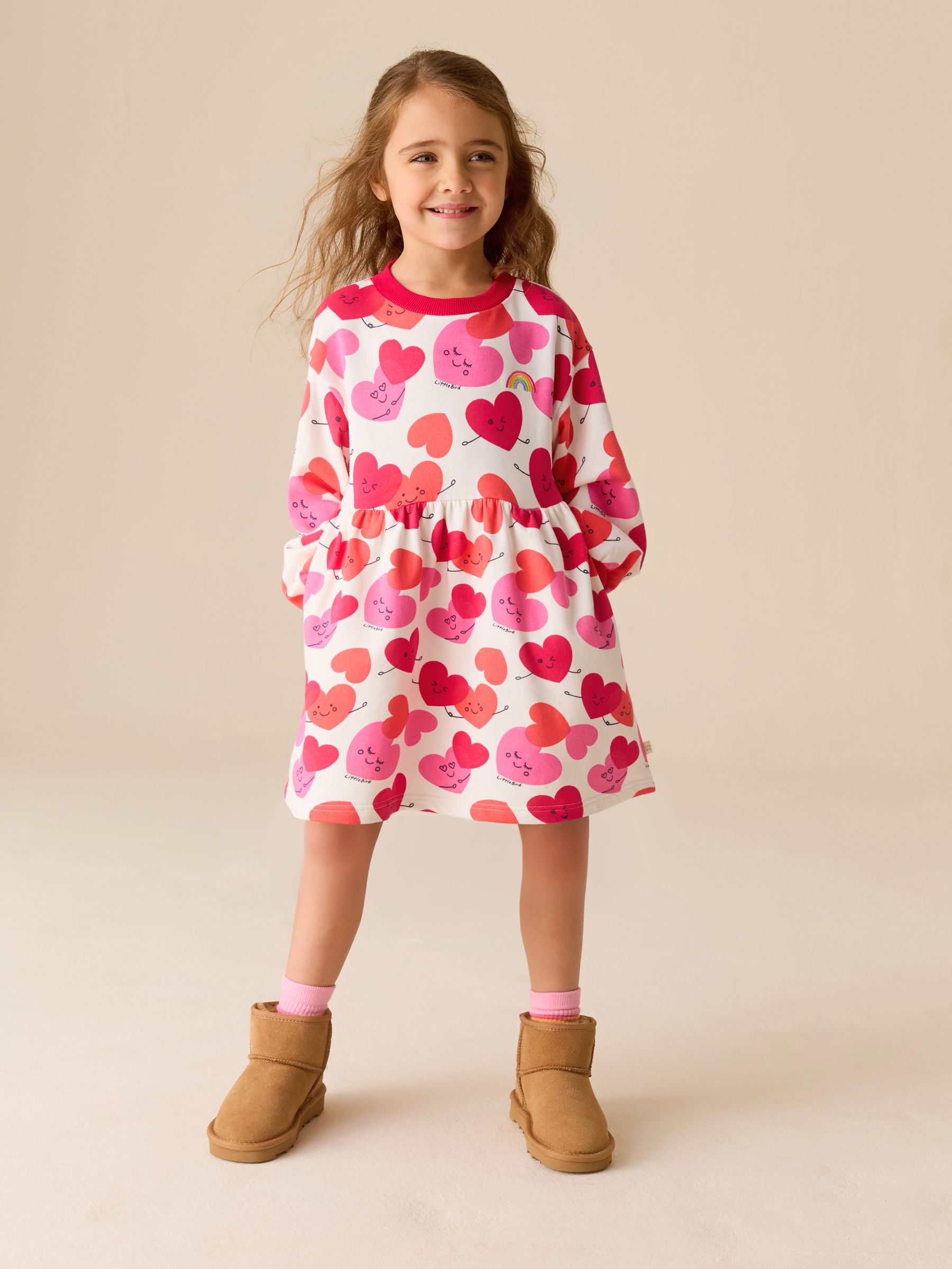 Buy Little Bird by Jools Oliver Red/Pink Skater Sweat Dress from Next ...