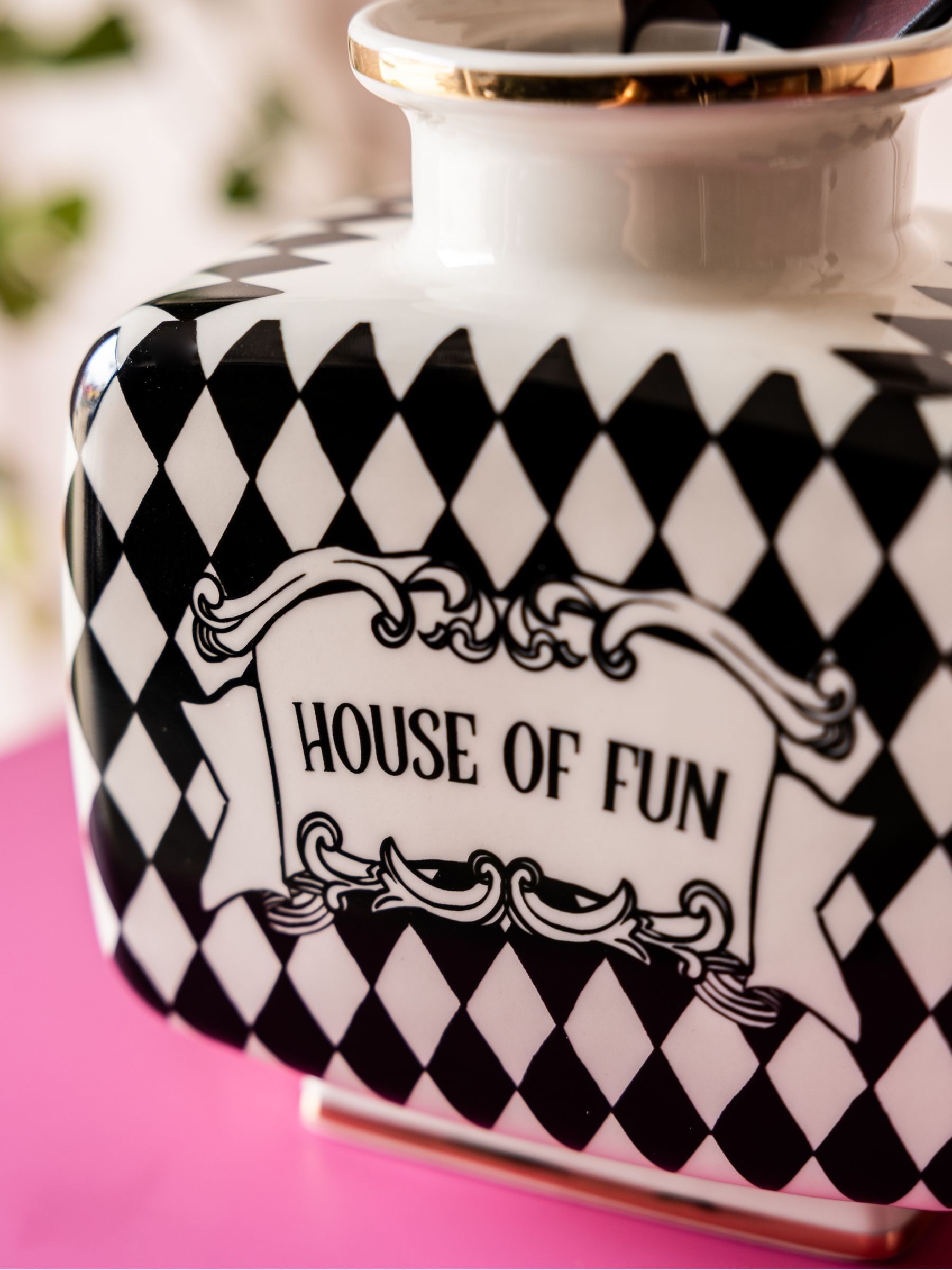 Buy Rockett St George Black/White House Of Fun Vintage Style Vase from ...