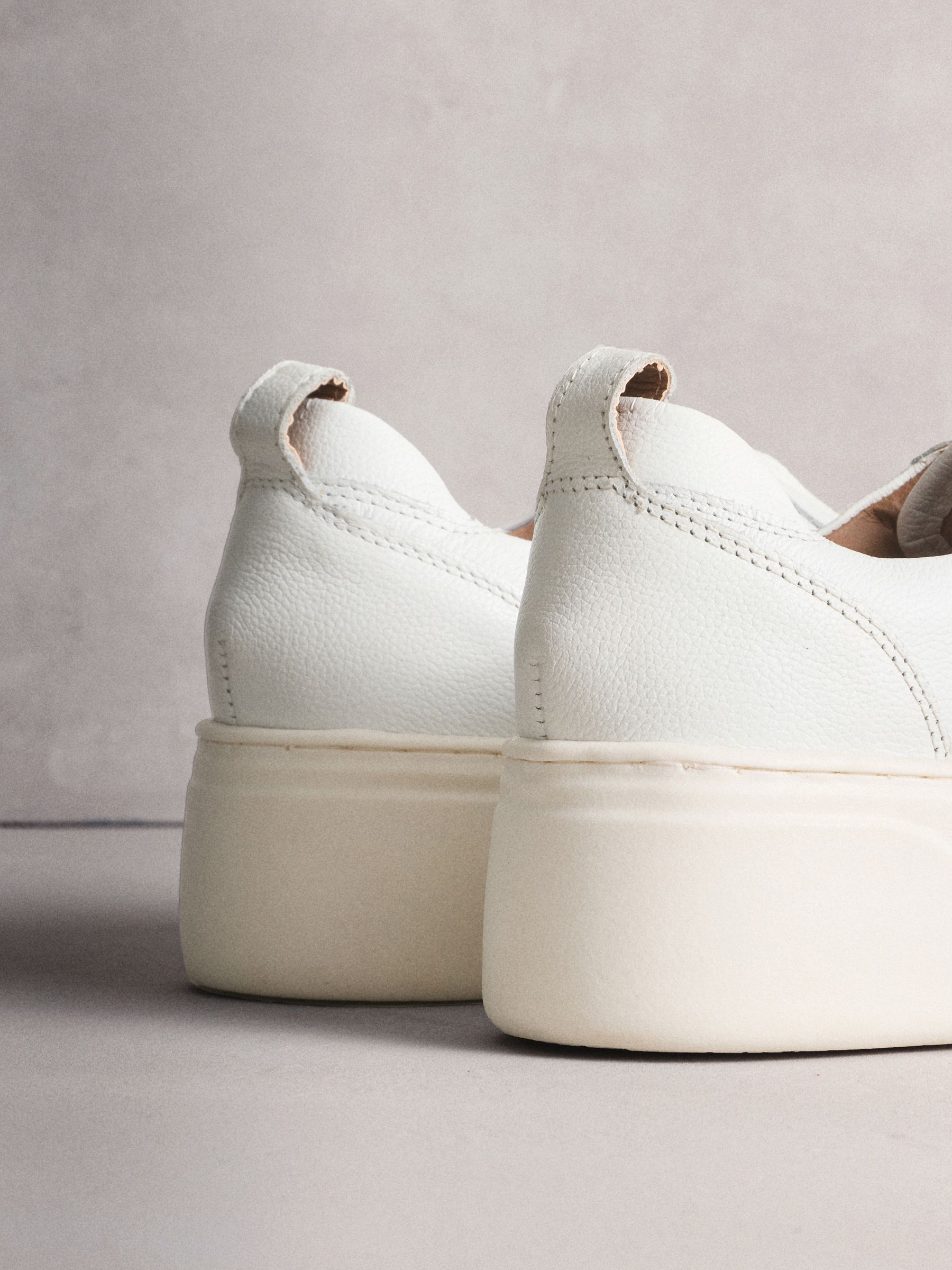 Buy White Signature Leather Chunky Wedge Platform Trainers from Next ...