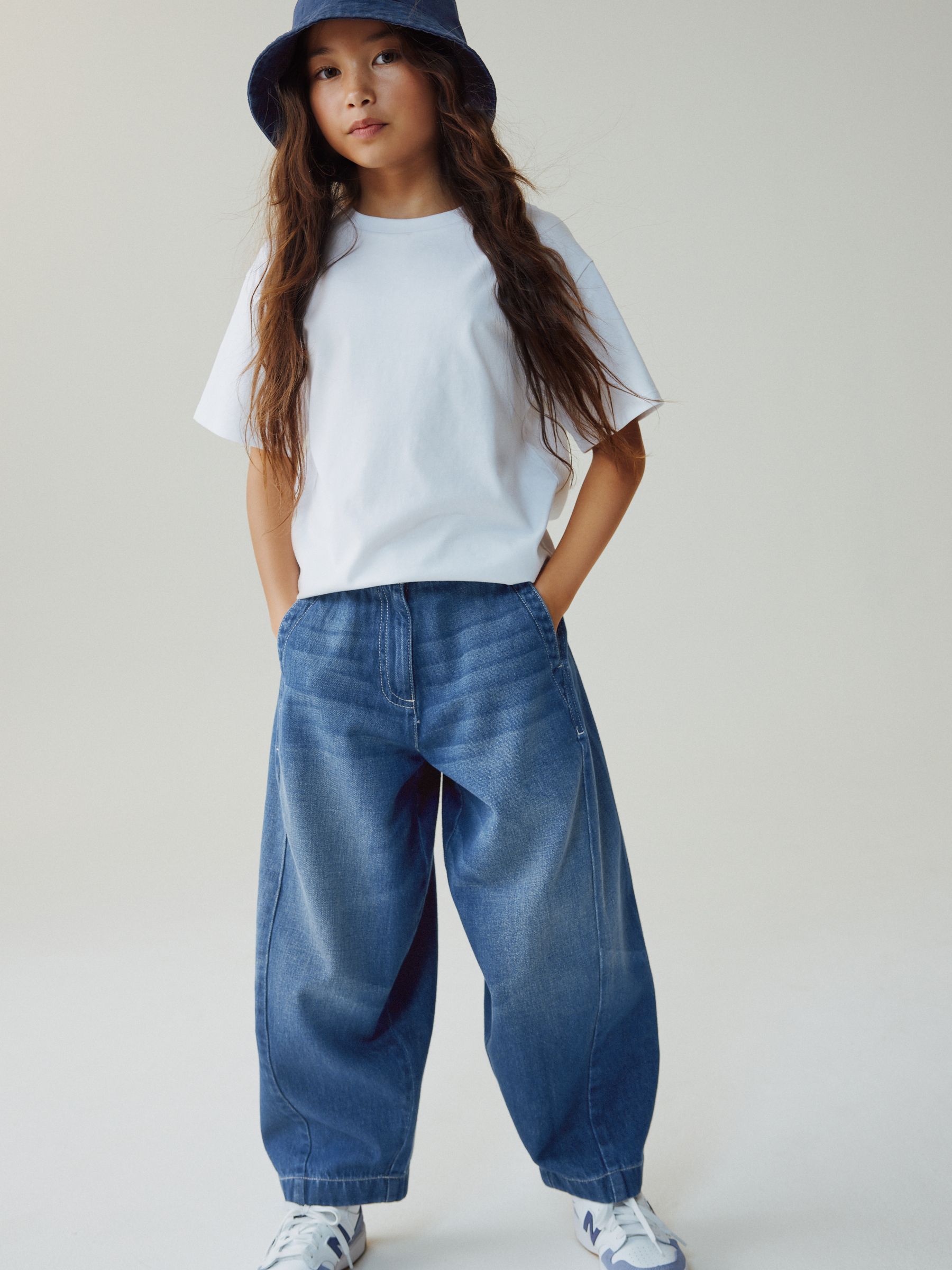 Buy Dark Blue Barrel Jeans (3-16yrs) from Next Ireland