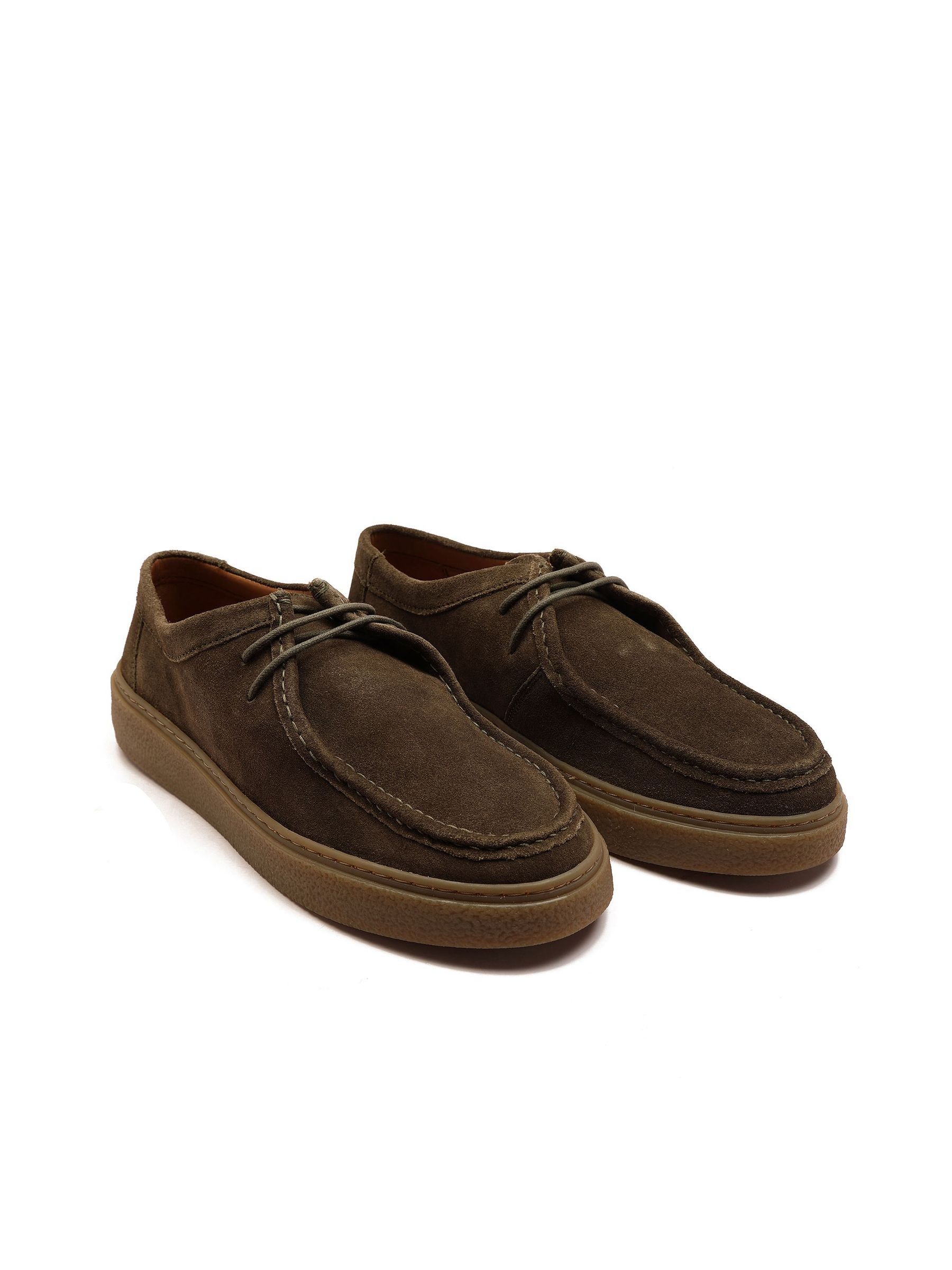 Buy Off The Hook Green Els Suede Moc Toe Cupsole Lace-Up Shoes from the ...