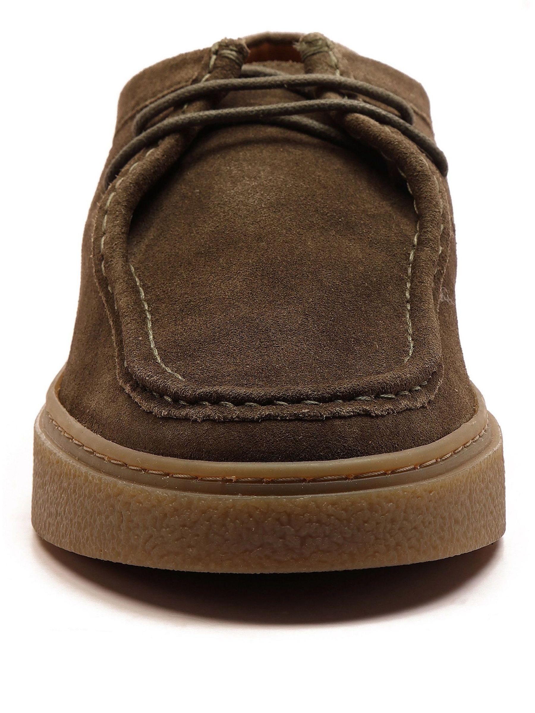 Buy Off The Hook Green Els Suede Leather Casual Lace-Up Boat Shoes from ...