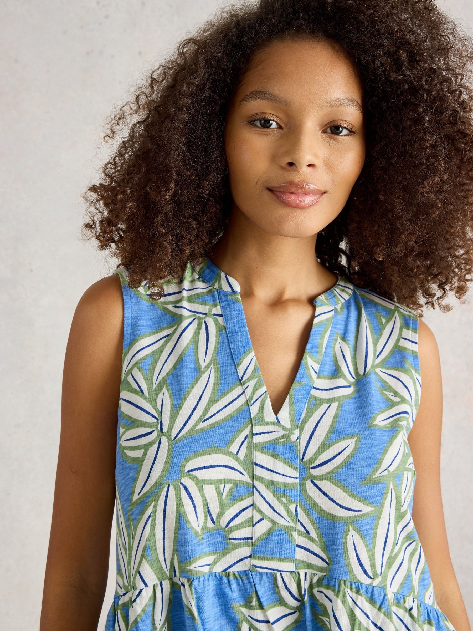 Buy White Stuff Blue Macie Sleeveless 100% Cotton Tunic from the Next ...