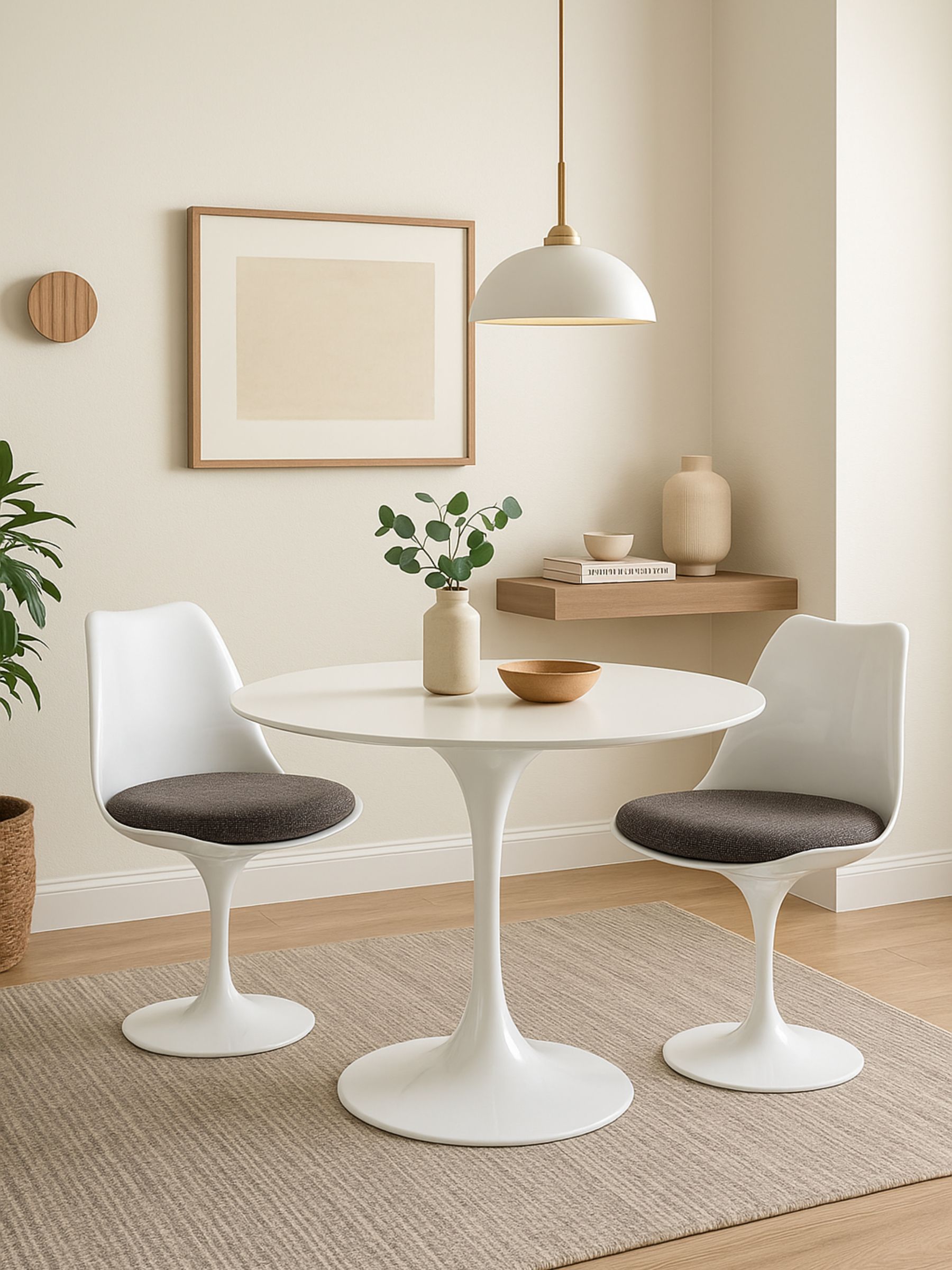 Buy Fusion Living Grey Weave Tulip Dining Chair Set of 2 with Cushion ...