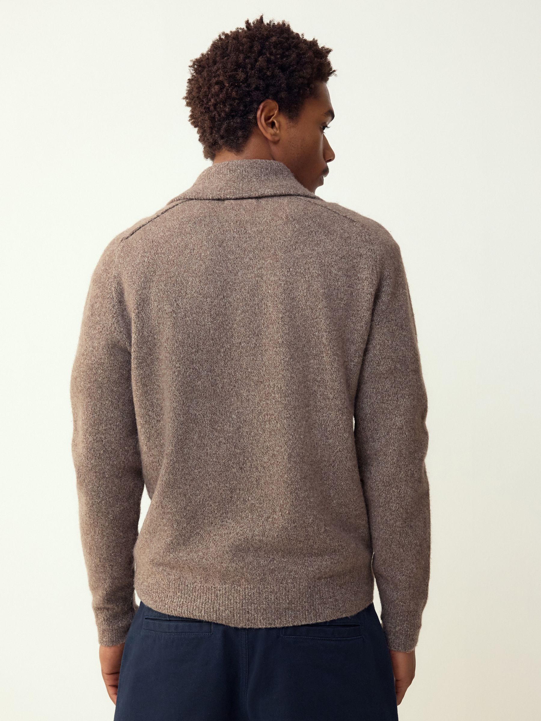 Buy Neutral Cosy Fold Over Quarter Zip Neck Jumper with Wool from Next ...