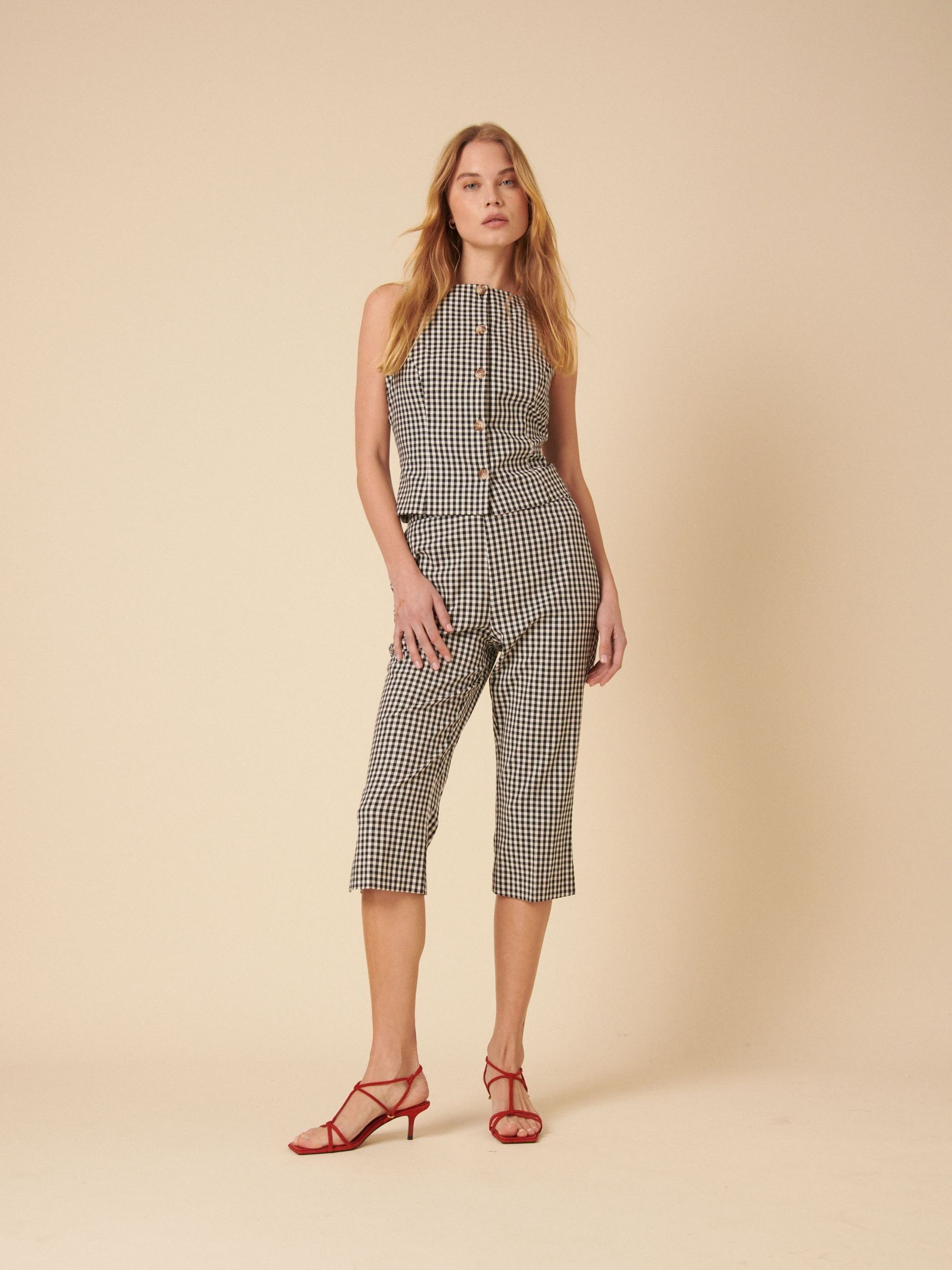 Buy Nobodys Child Grey Ollie Gingham Capri Trousers from the Next UK ...