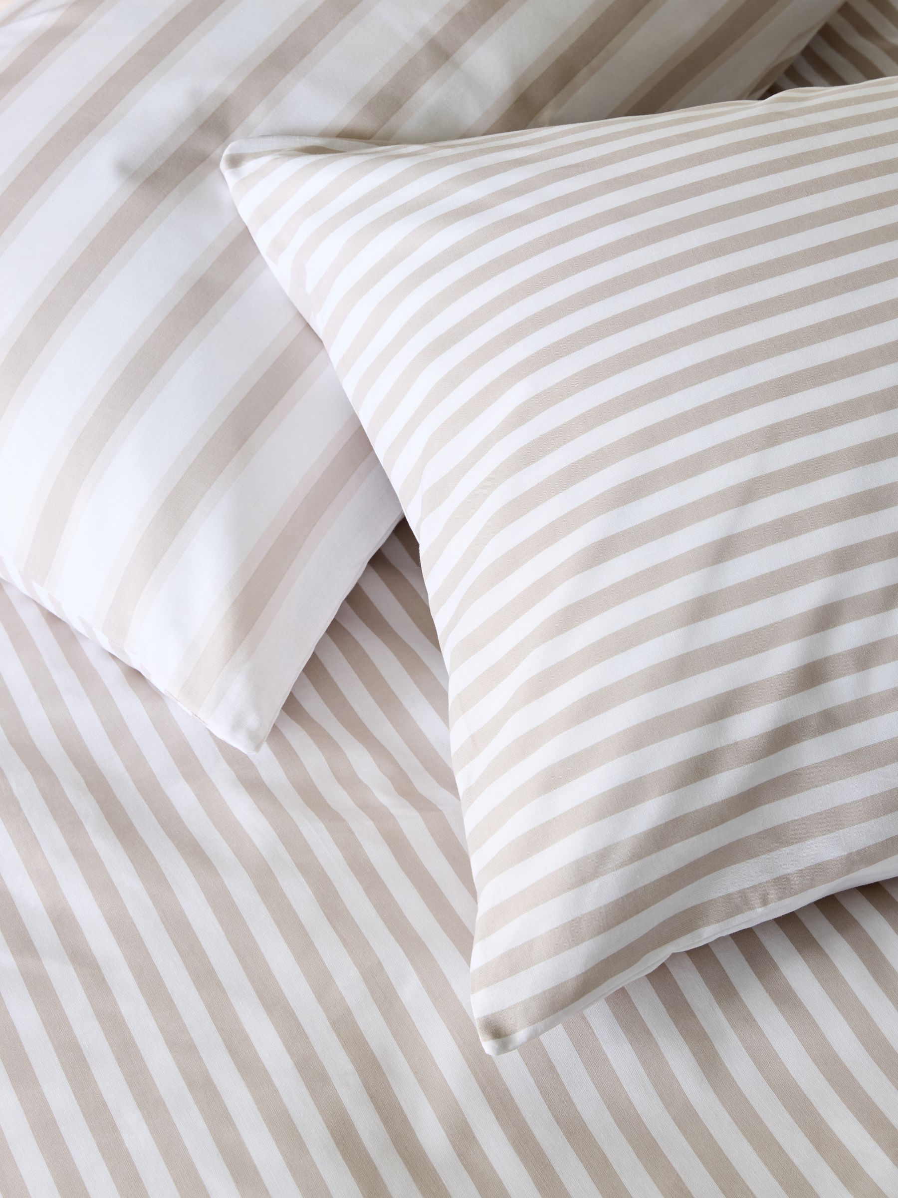 Buy 2 Pack Natural Stripe 100% Cotton Duvet Cover and Pillowcase Set ...