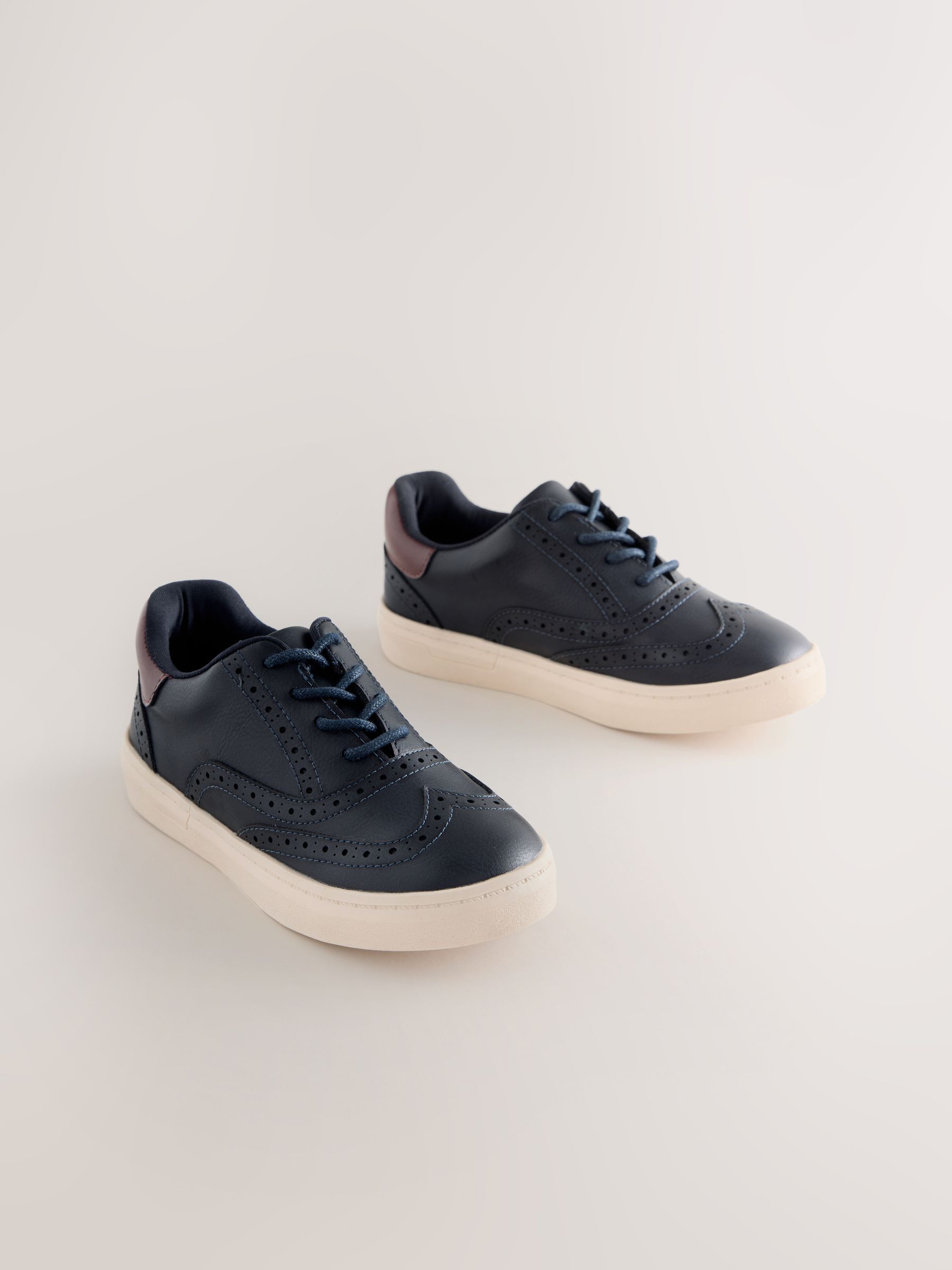 Buy Navy Lace-up Brogue Shoes from the Next UK online shop