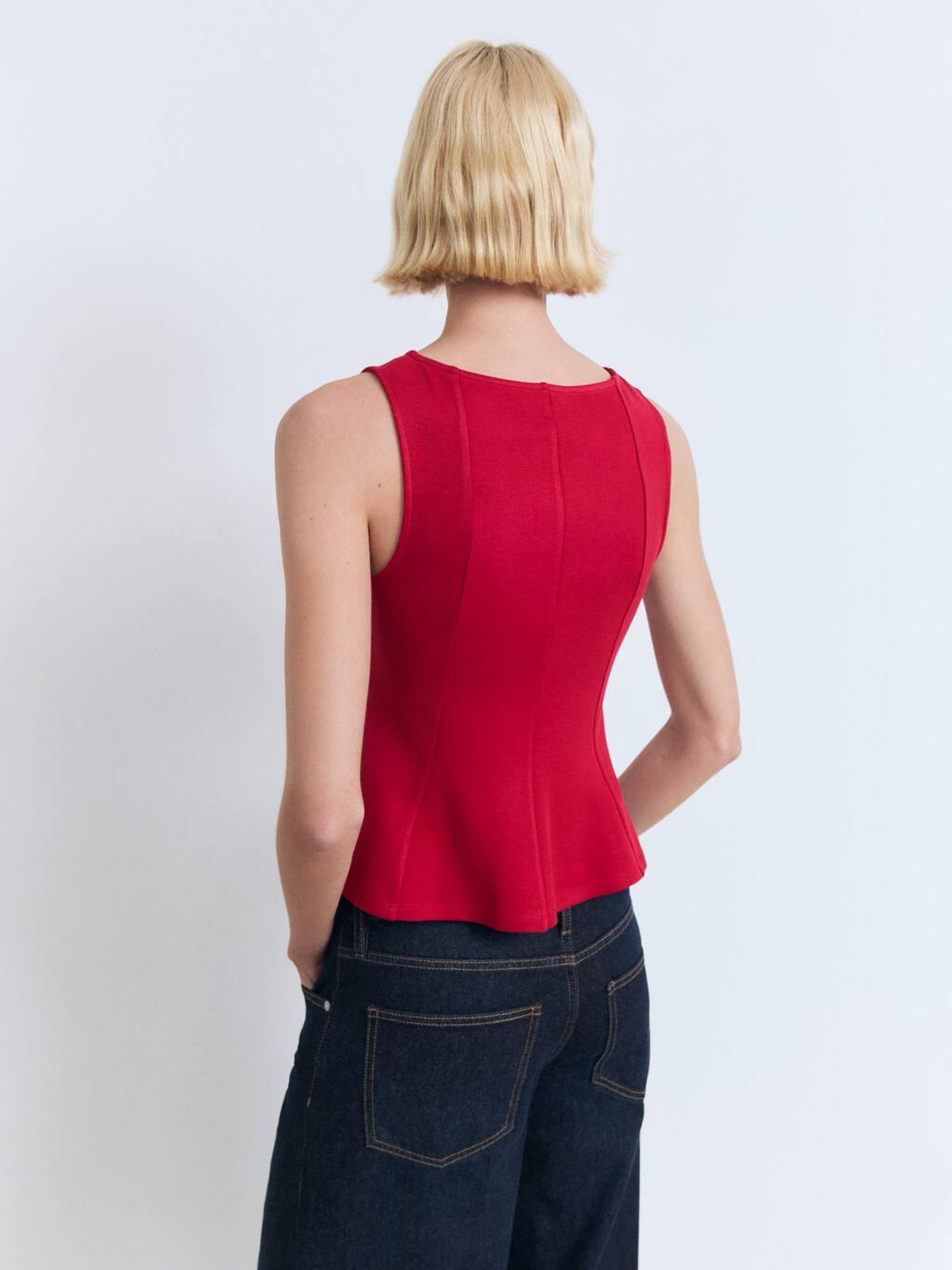 Buy Mango Red Sleeveless Peplum Top from the Next UK online shop