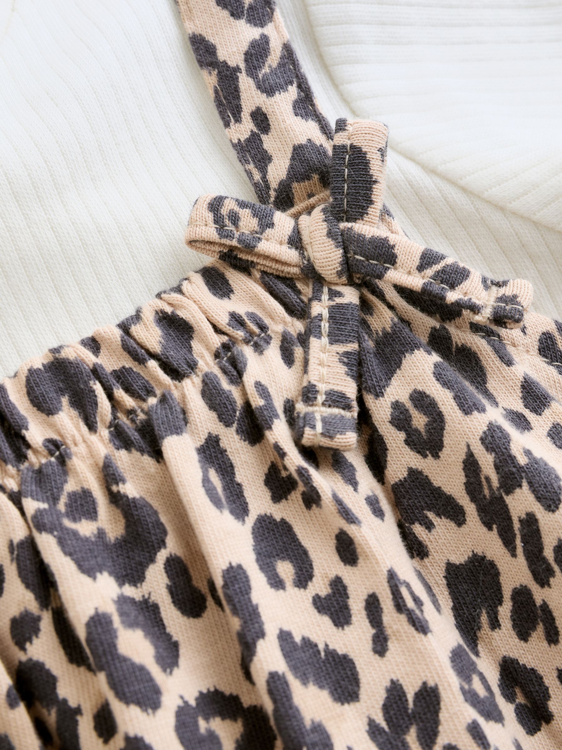 Buy Leopard Print Baby Jersey Dungarees and Bodysuits Set 2 Piece ...