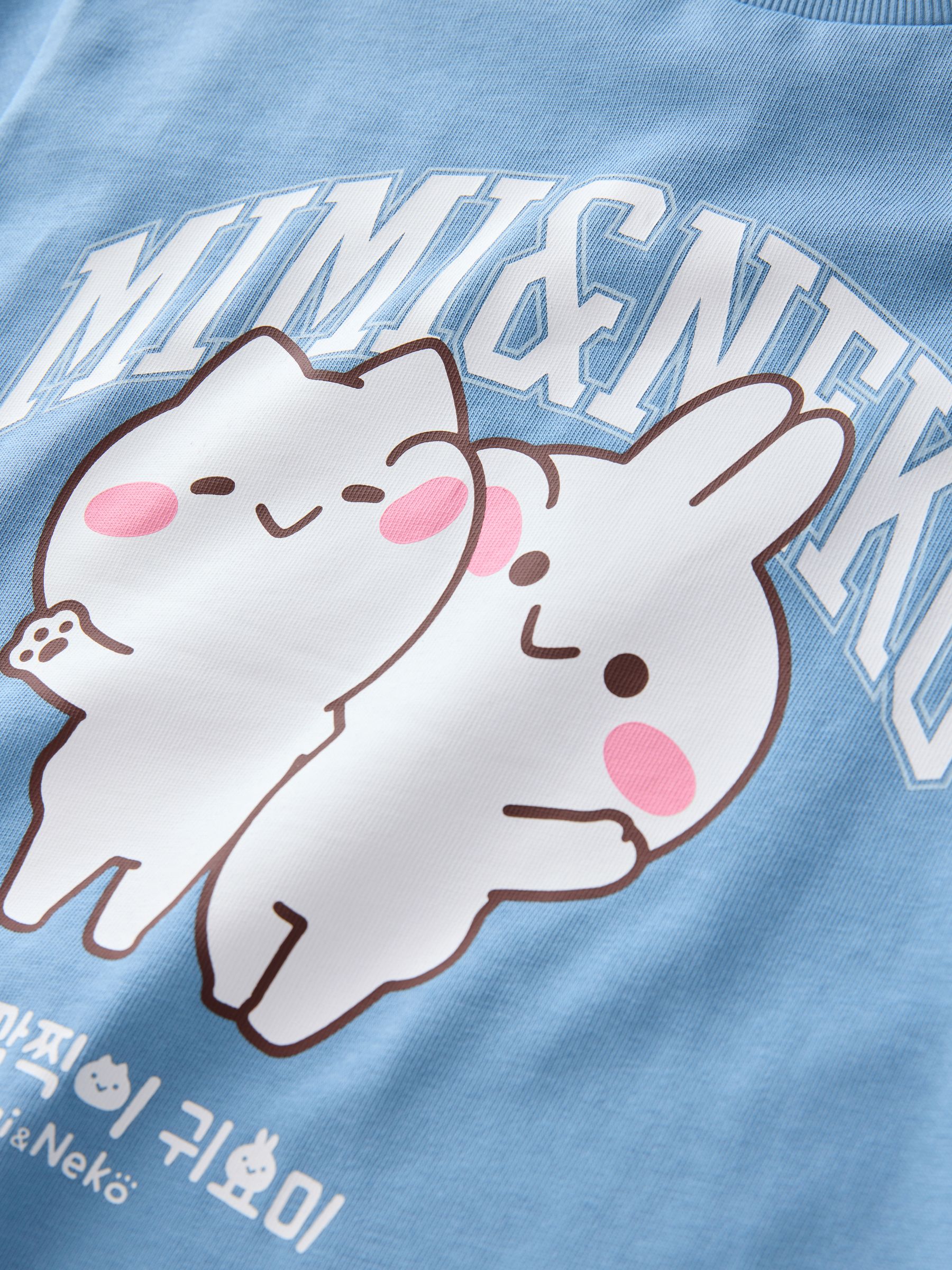 Buy Blue Mimi & Neko Graphic Print T-Shirt (3-16yrs) from Next Ireland