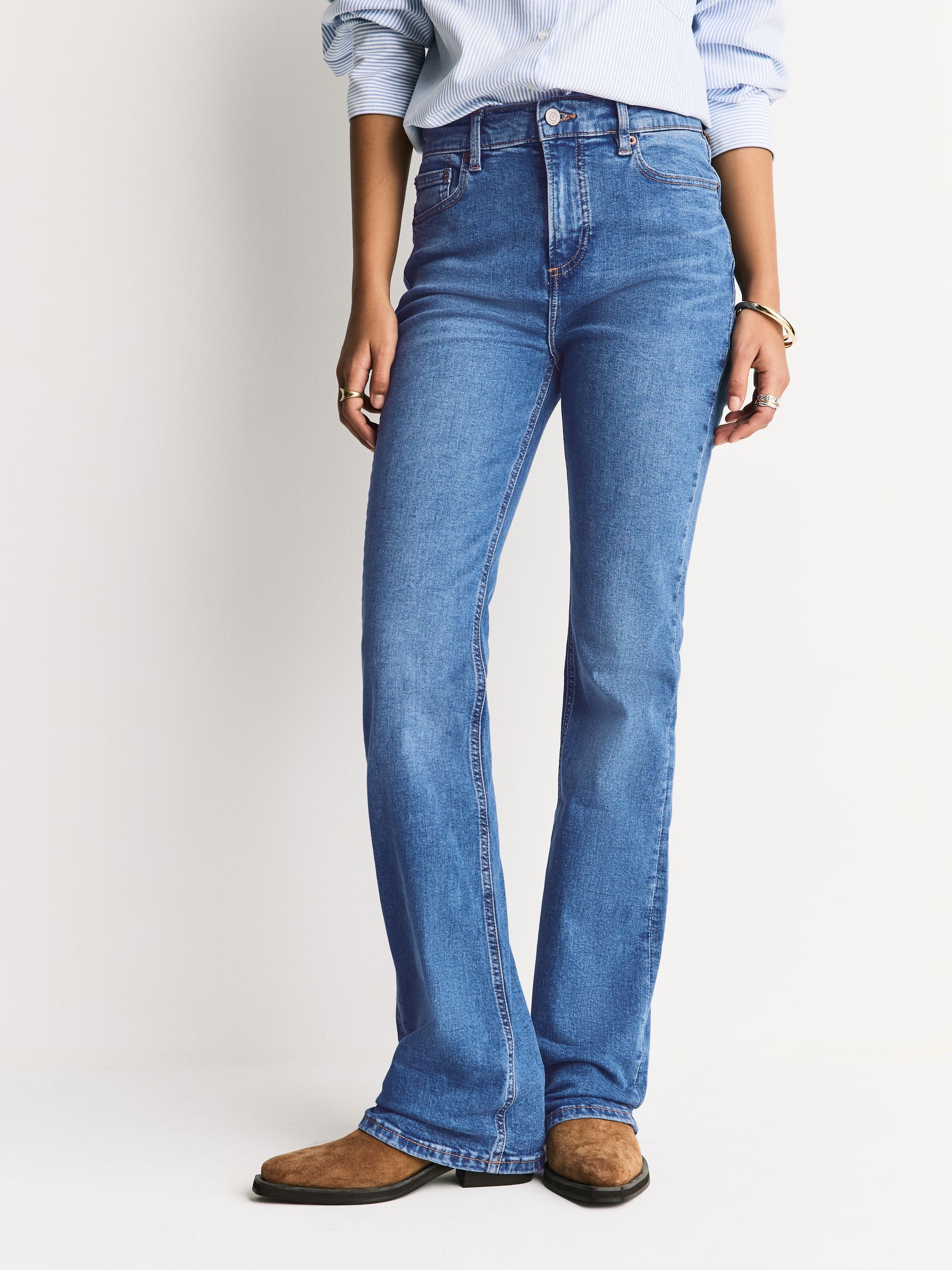 Buy Mid Blue Denim Mid Rise Stretch Bootcut Jeans from Next USA