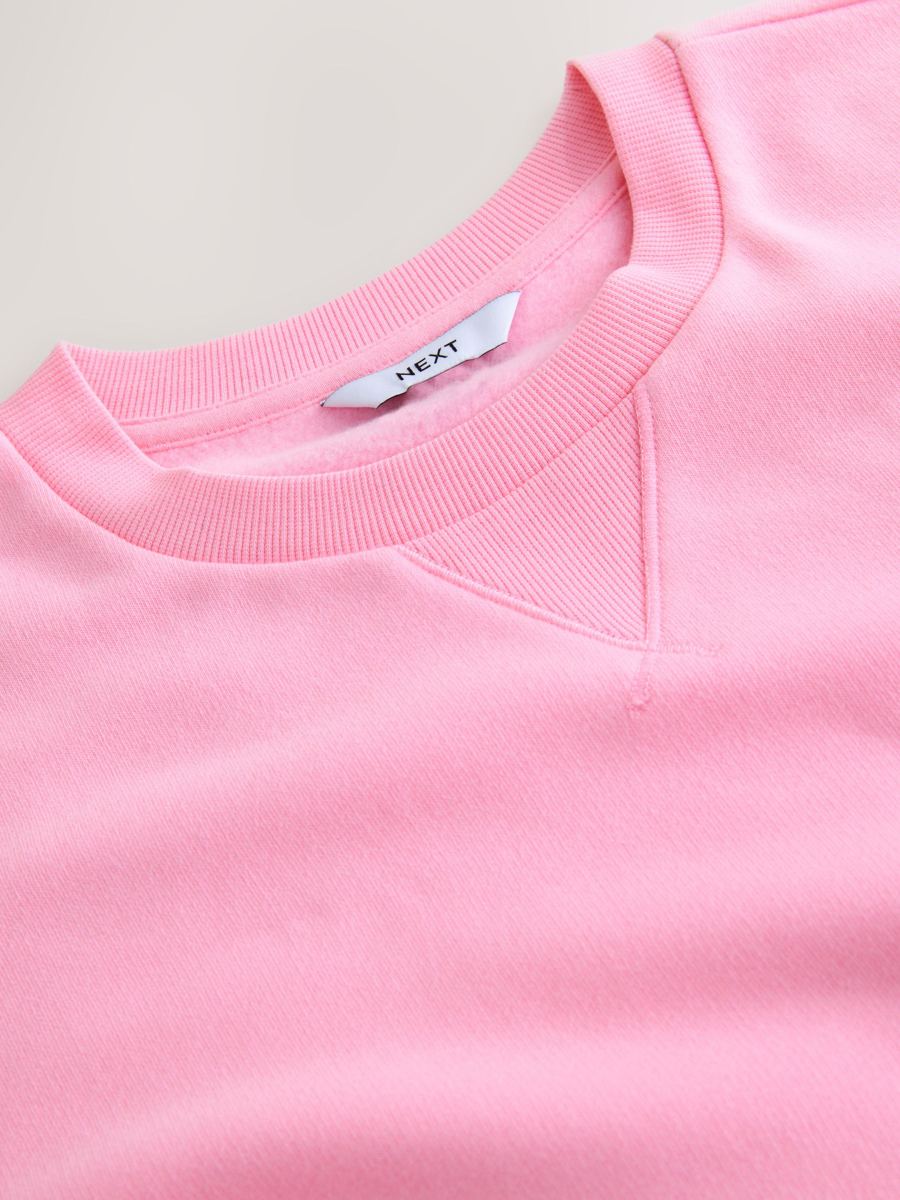 Buy Fluro Pink Cotton Rich Crew Neck Heavyweight T-Shirt from the Next ...